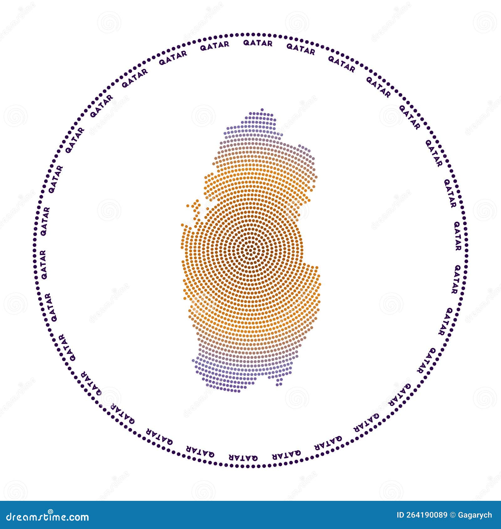 Qatar round logo. stock vector. Illustration of cartography - 264190089