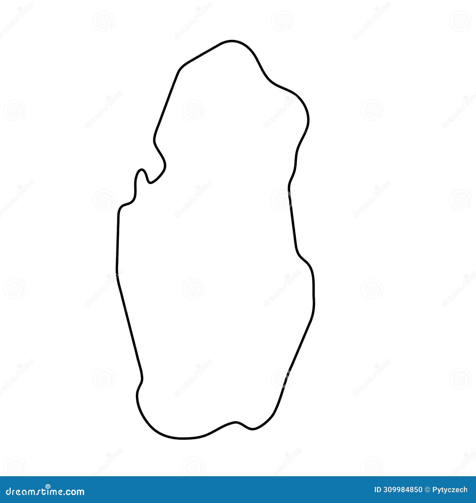 Qatar Simplified Vector Outline Map Stock Vector - Illustration of ...