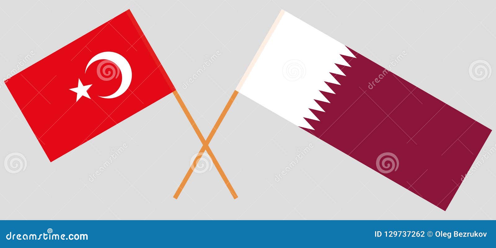 Qatar and Turkey. the Qatari and Turkish Flags. Official Colors ...