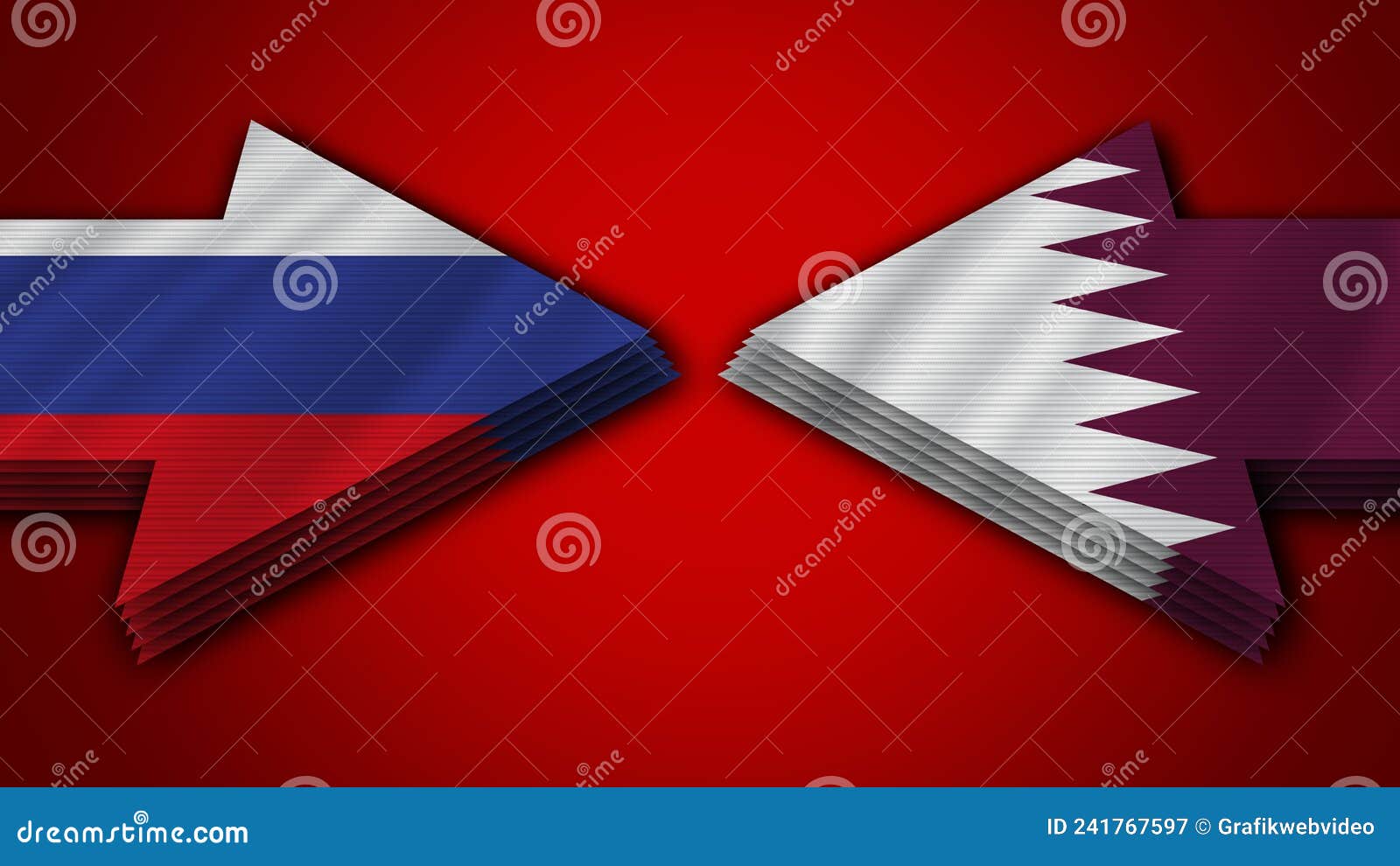 Qatar Vs Russia Arrow Flags â€“ 3D Illustrations Stock Illustration ...