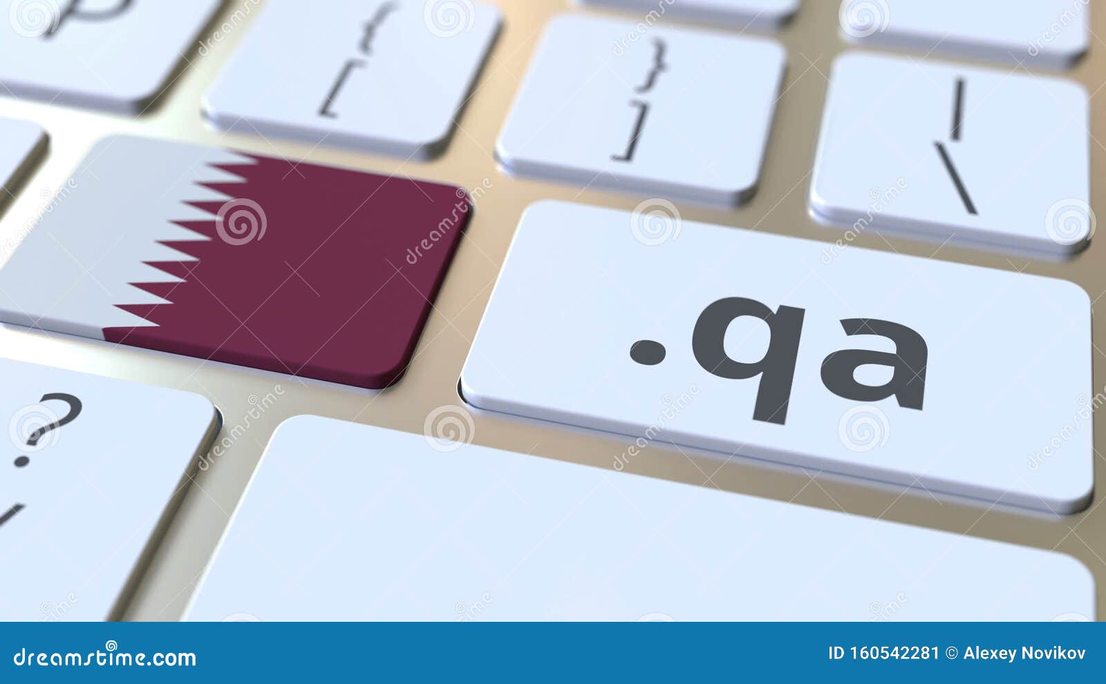 Qatari Domain .qa and Flag of Qatar on the Buttons on the Computer ...