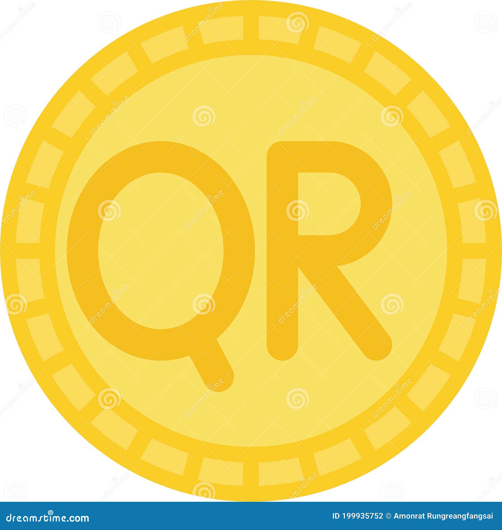 Qatari Riyal Coin, Currency of the State of Qatar Stock Vector ...