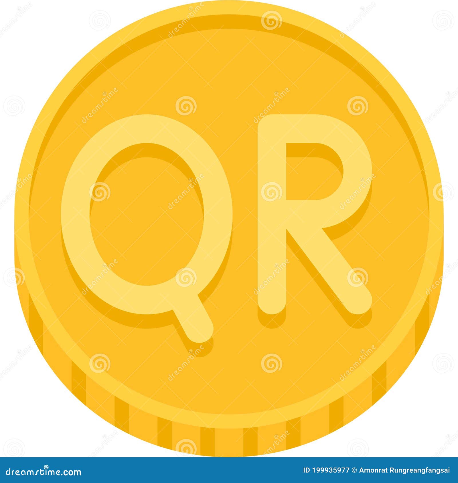 Qatari Riyal Coin, Currency of the State of Qatar Stock Vector ...
