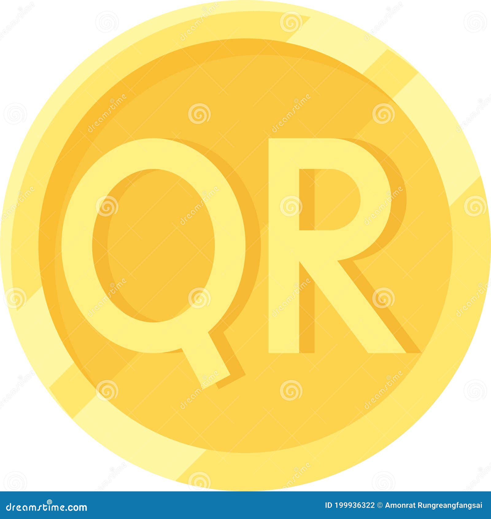 Qatari Riyal Coin, Currency of the State of Qatar Stock Vector ...