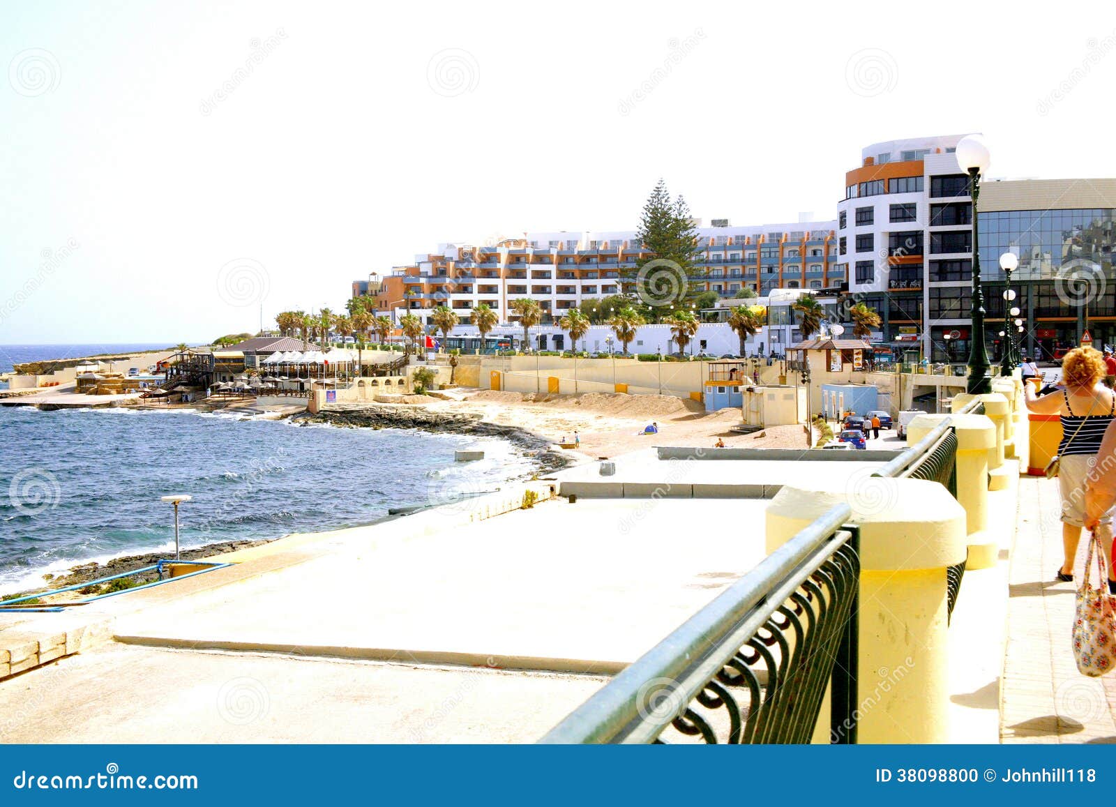 Qawra from Bugibba, Malta. editorial image. Image of beach - 38098800