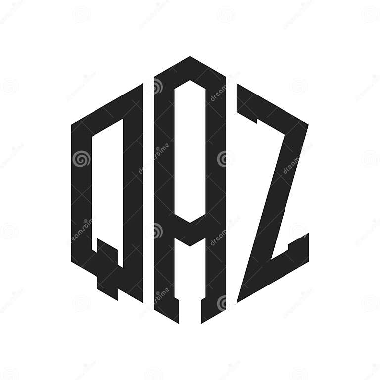 QAZ Logo Design. Initial Letter QAZ Monogram Logo Using Hexagon Shape ...