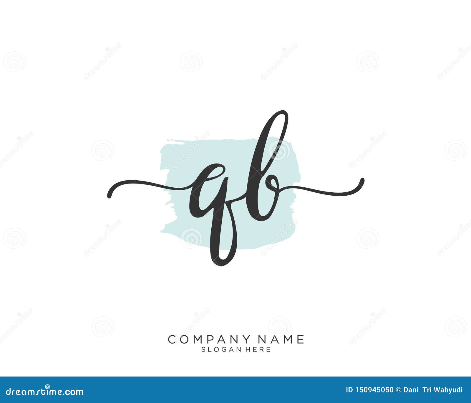 QB Initial Handwriting Logo Concept Stock Illustration - Illustration ...