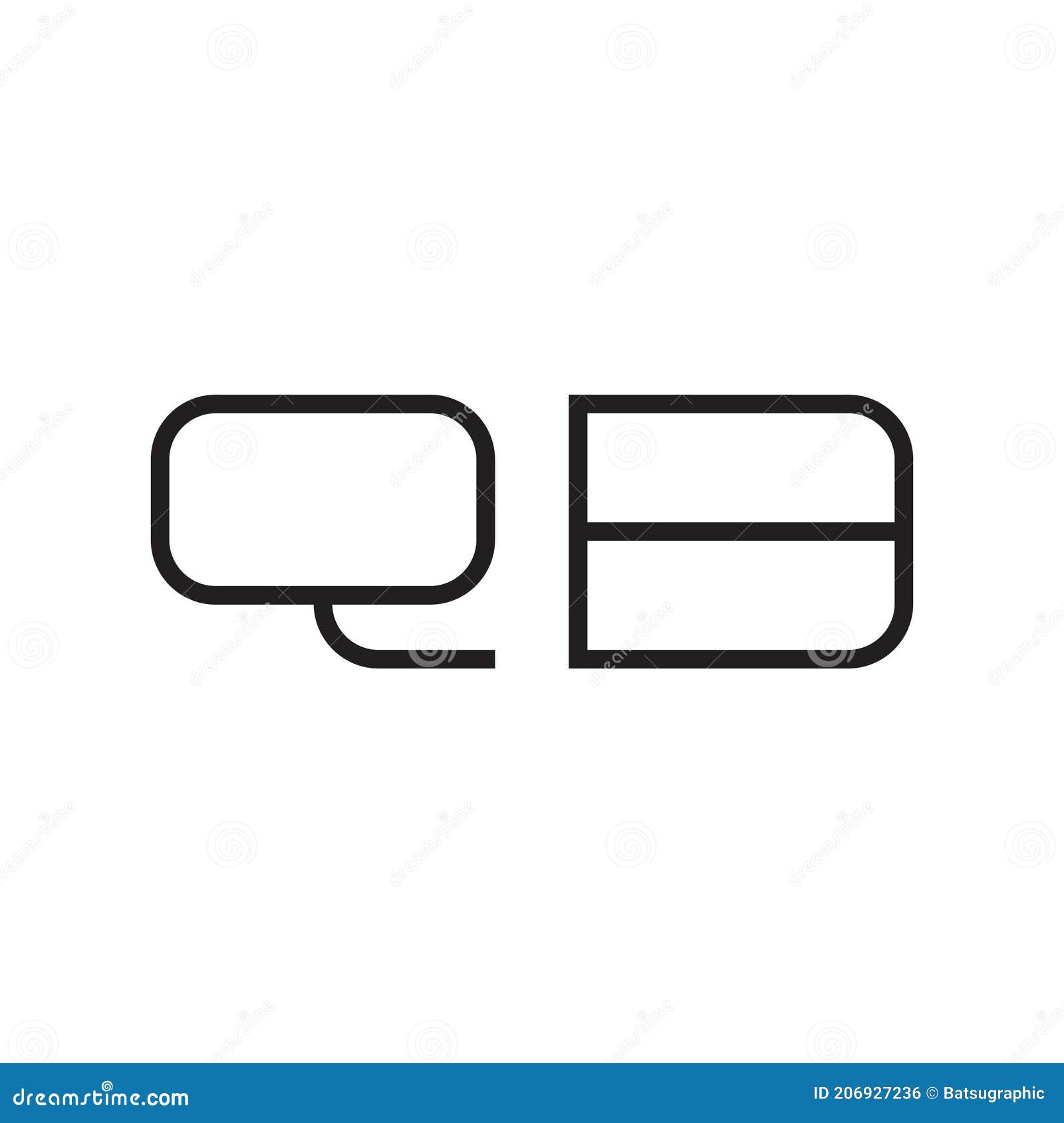 Qb Initial Letter Vector Logo Icon Stock Vector - Illustration of flat ...