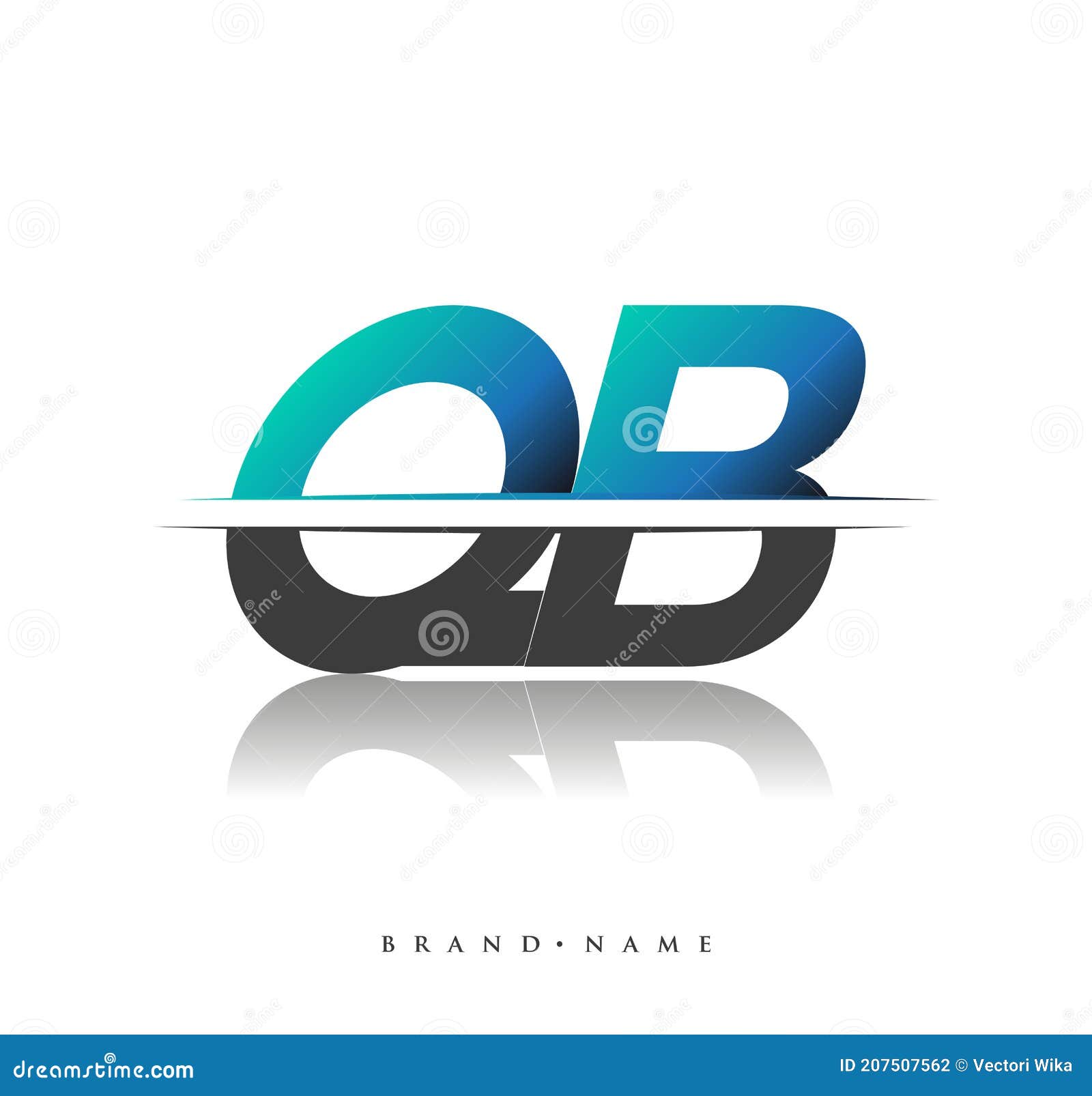 QB Initial Logo Company Name Colored Black and Blue, Simple and Modern ...