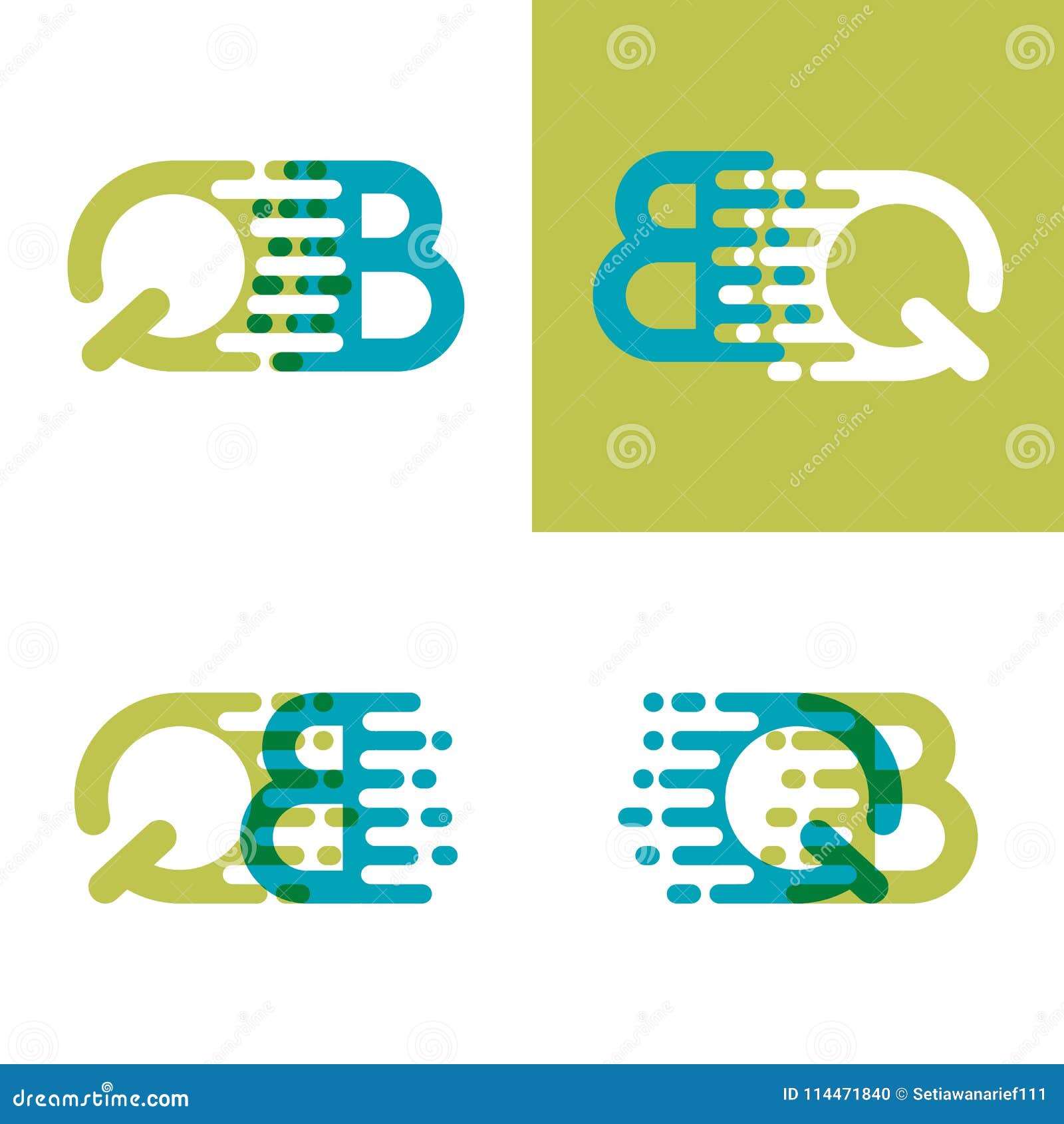 QB Letters Logo with Accent Speed in Blue and Light Green Stock Vector ...