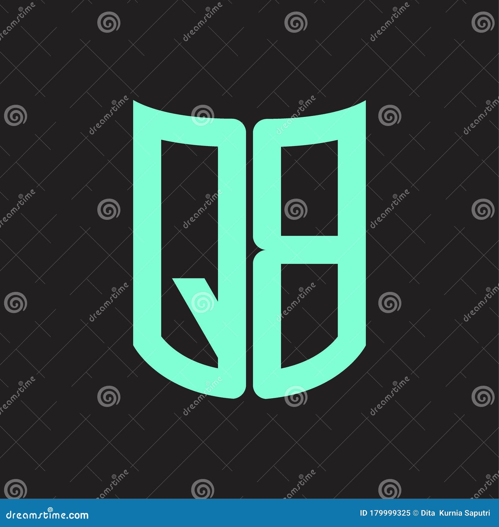 QB Logo Monogram with Ribbon Style Design Template Stock Vector ...