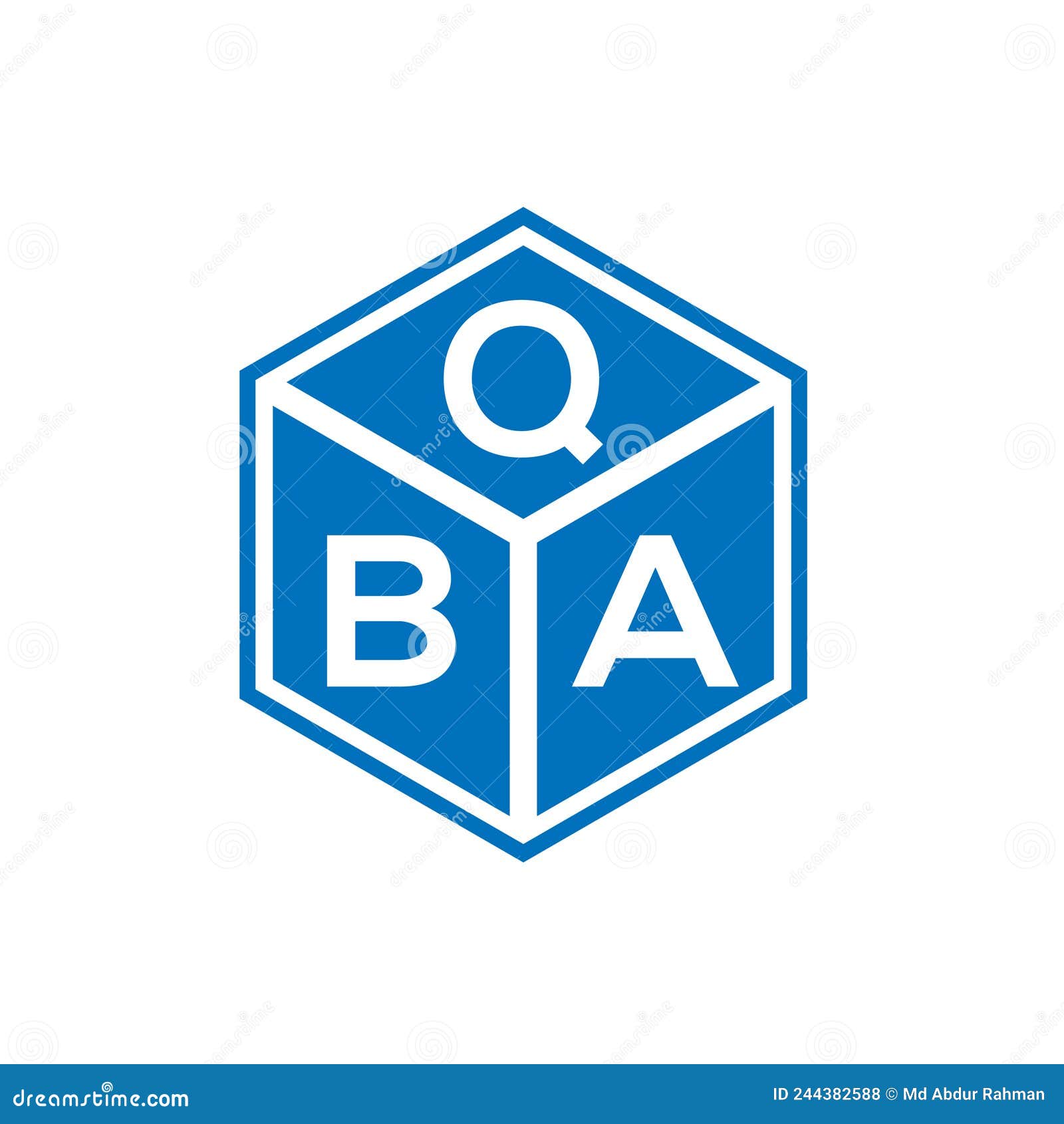 QBA Letter Logo Design on Black Background. QBA Creative Initials ...