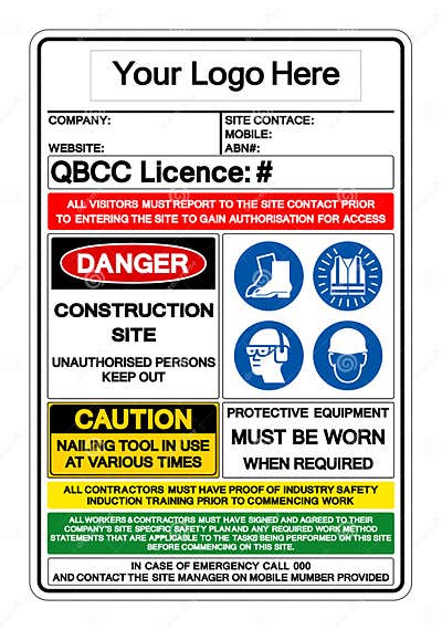 QBCC Construction Symbol Sign, Vector Illustration, Isolate on White ...