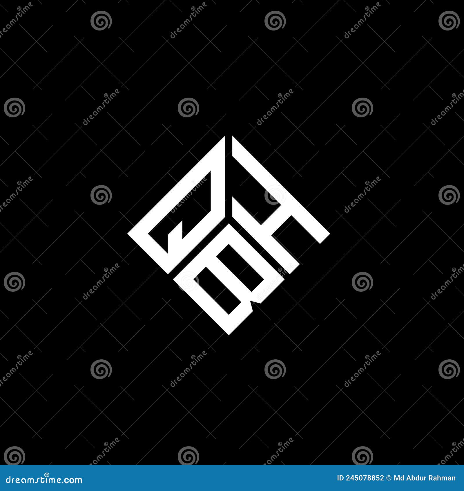 QBH Letter Logo Design on Black Background. QBH Creative Initials ...