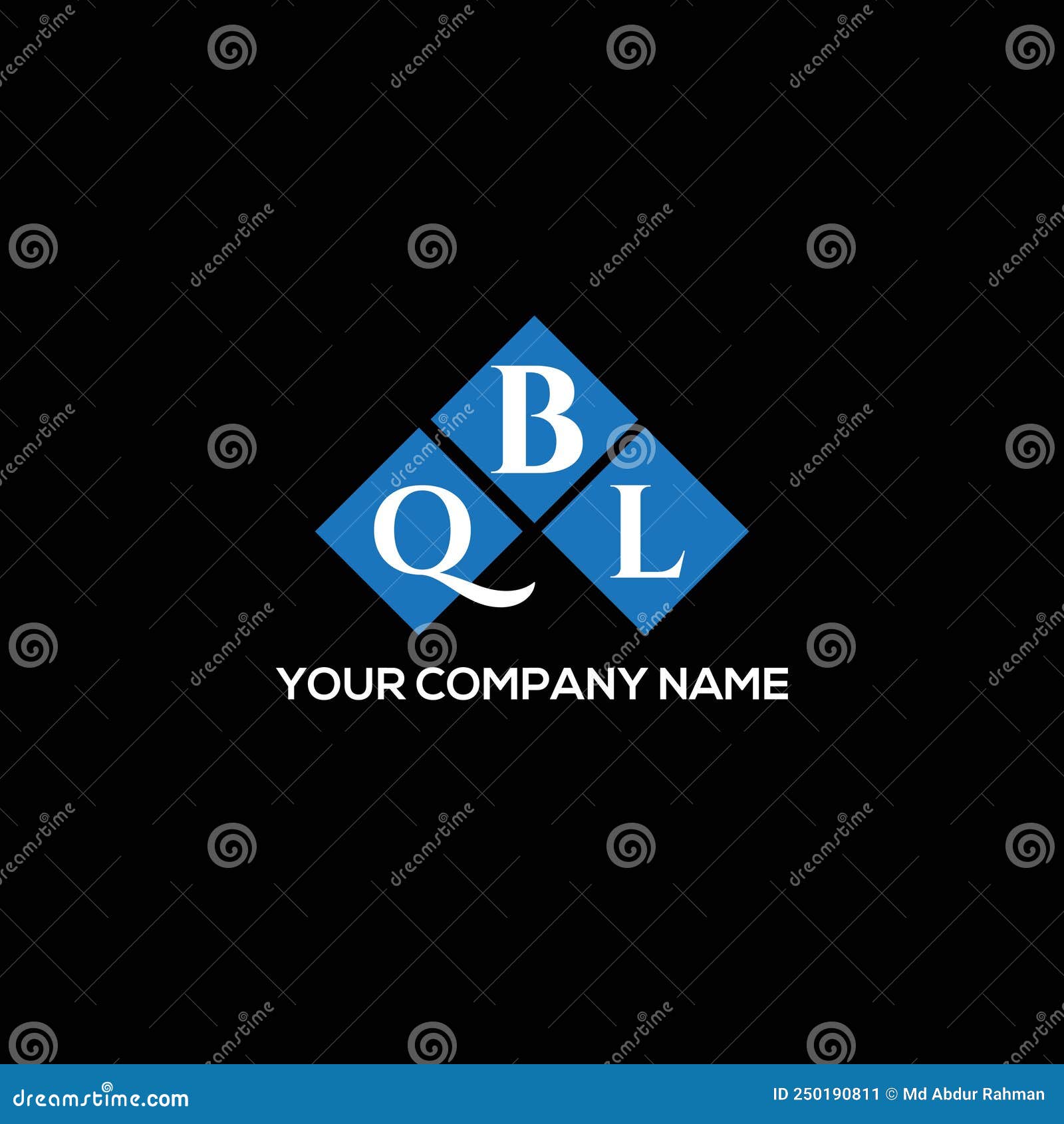 QBL Letter Logo Design on BLACK Background. QBL Creative Initials ...