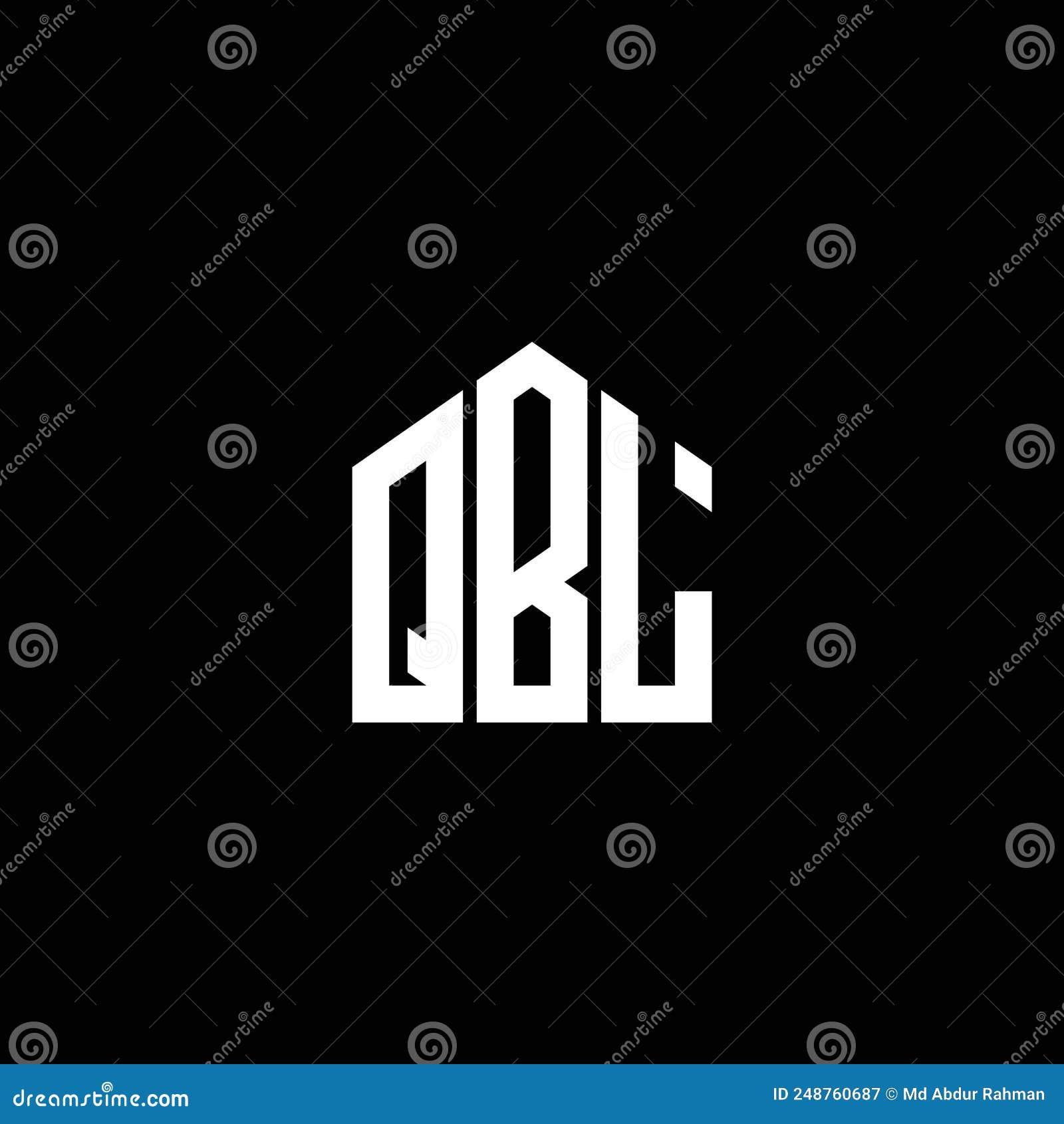 QBL Letter Logo Design on BLACK Background. QBL Creative Initials ...