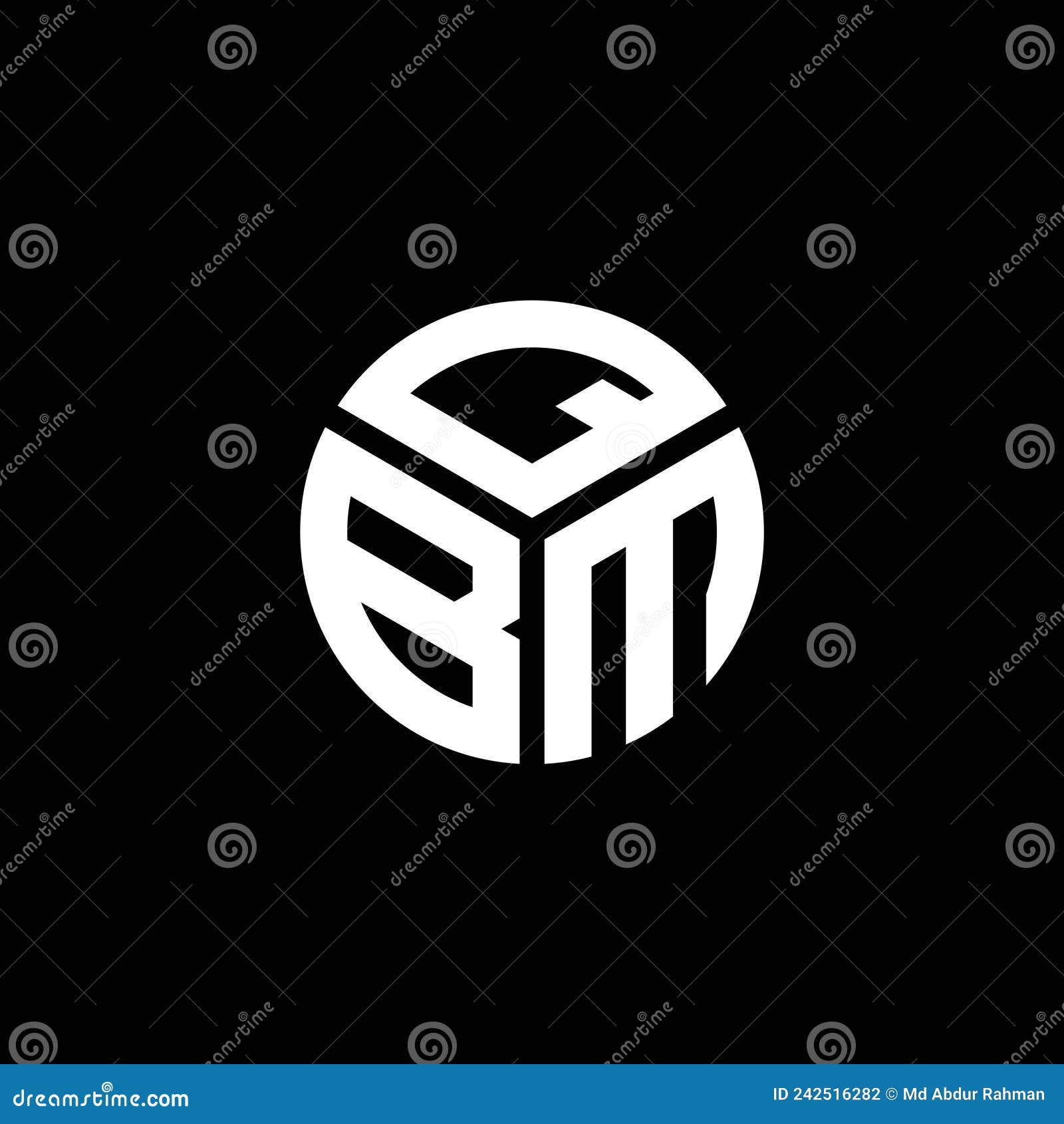 QBM Letter Logo Design on Black Background. QBM Creative Initials ...