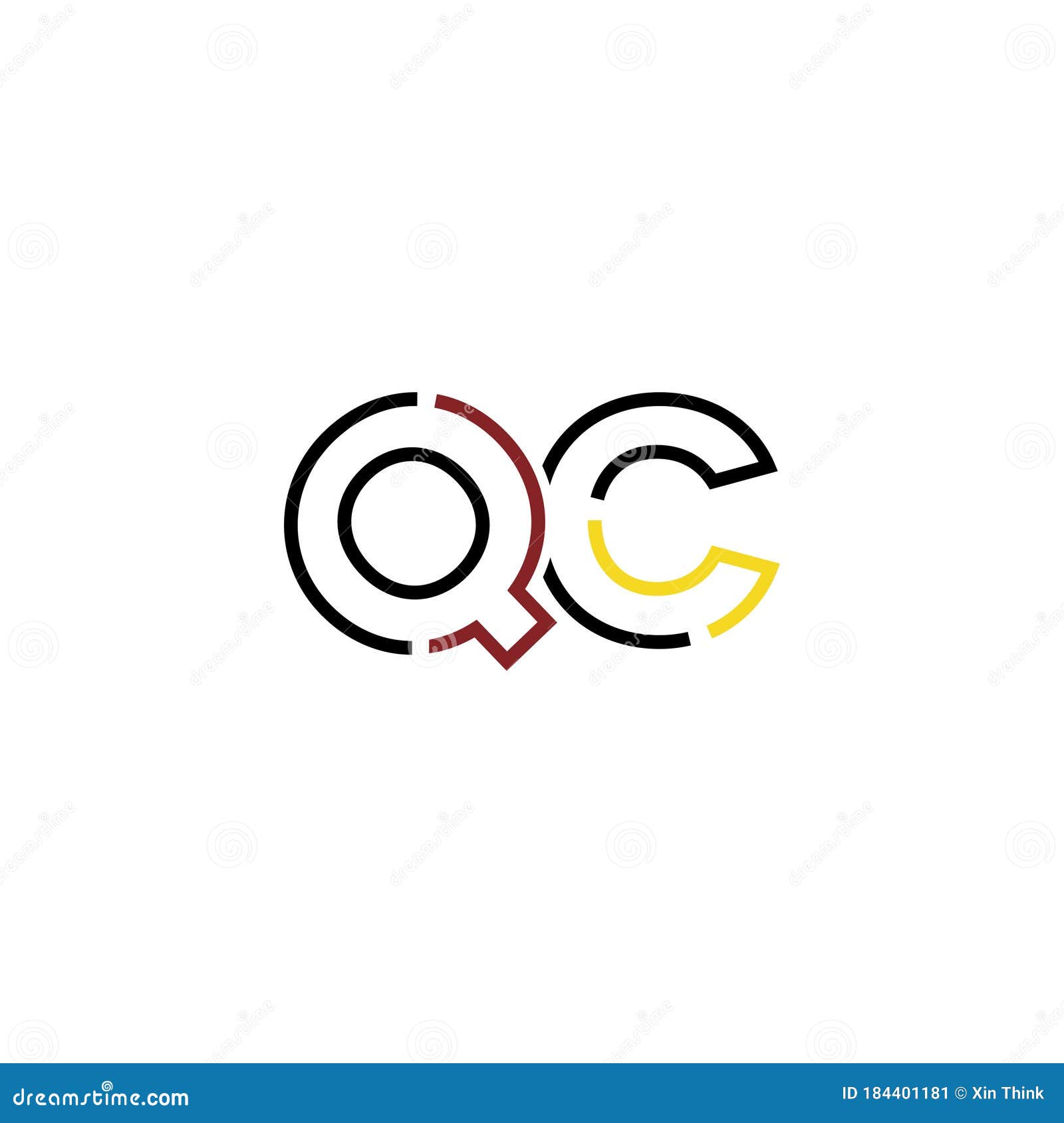 QC Letter Logo Icon Design Template Elements Stock Vector ...