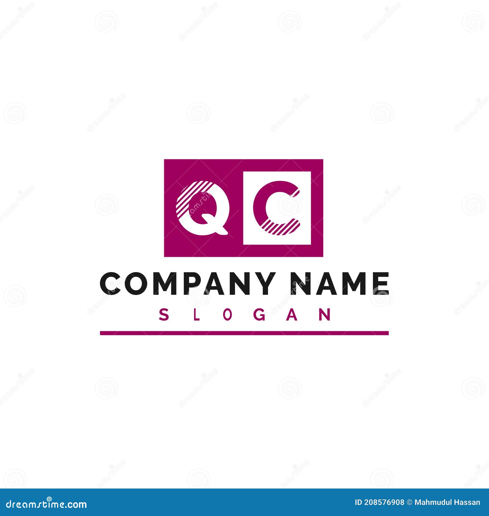 QC Logo Design. QC Letter Logo Vector Illustration - Vector Stock ...