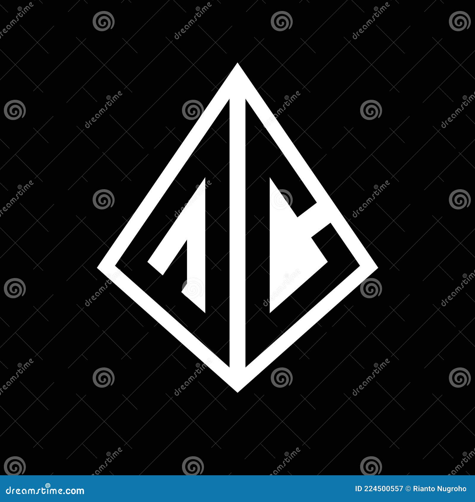 QC Logo Letters Monogram with Prisma Shape Design Template Stock Vector ...