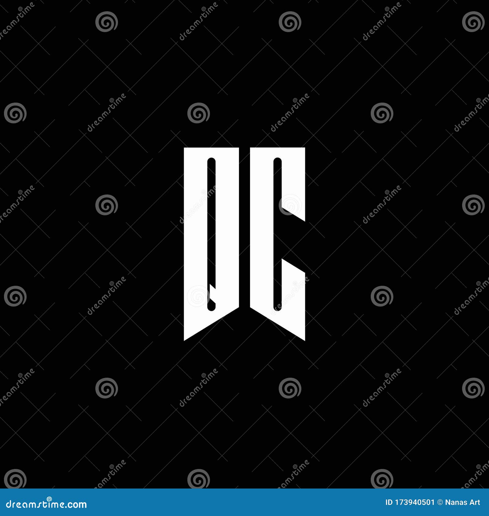 QC Logo Monogram with Emblem Style Isolated on Black Background Stock ...