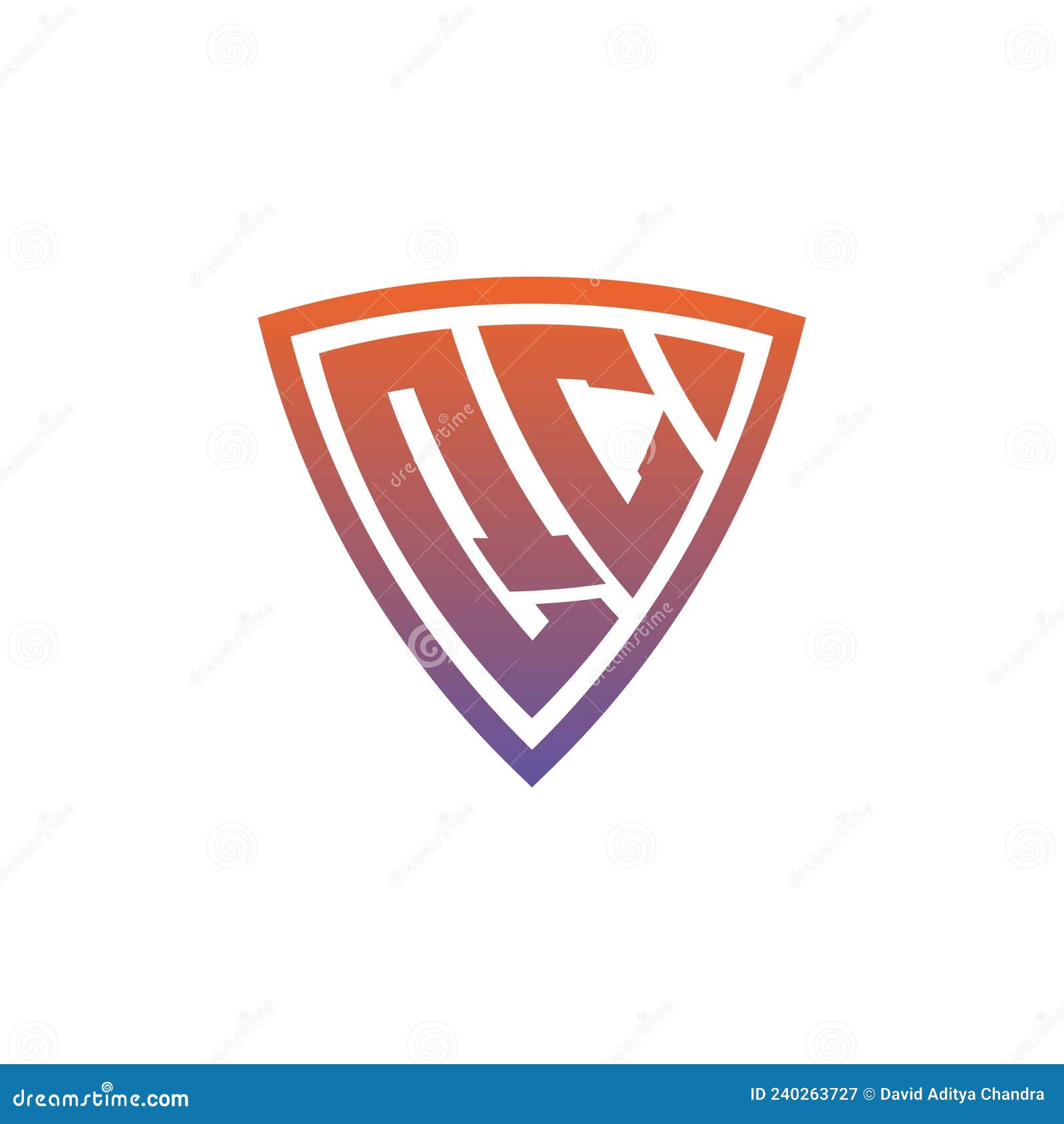 QC Logo Shield Monogram Gradient Style Design Stock Vector ...