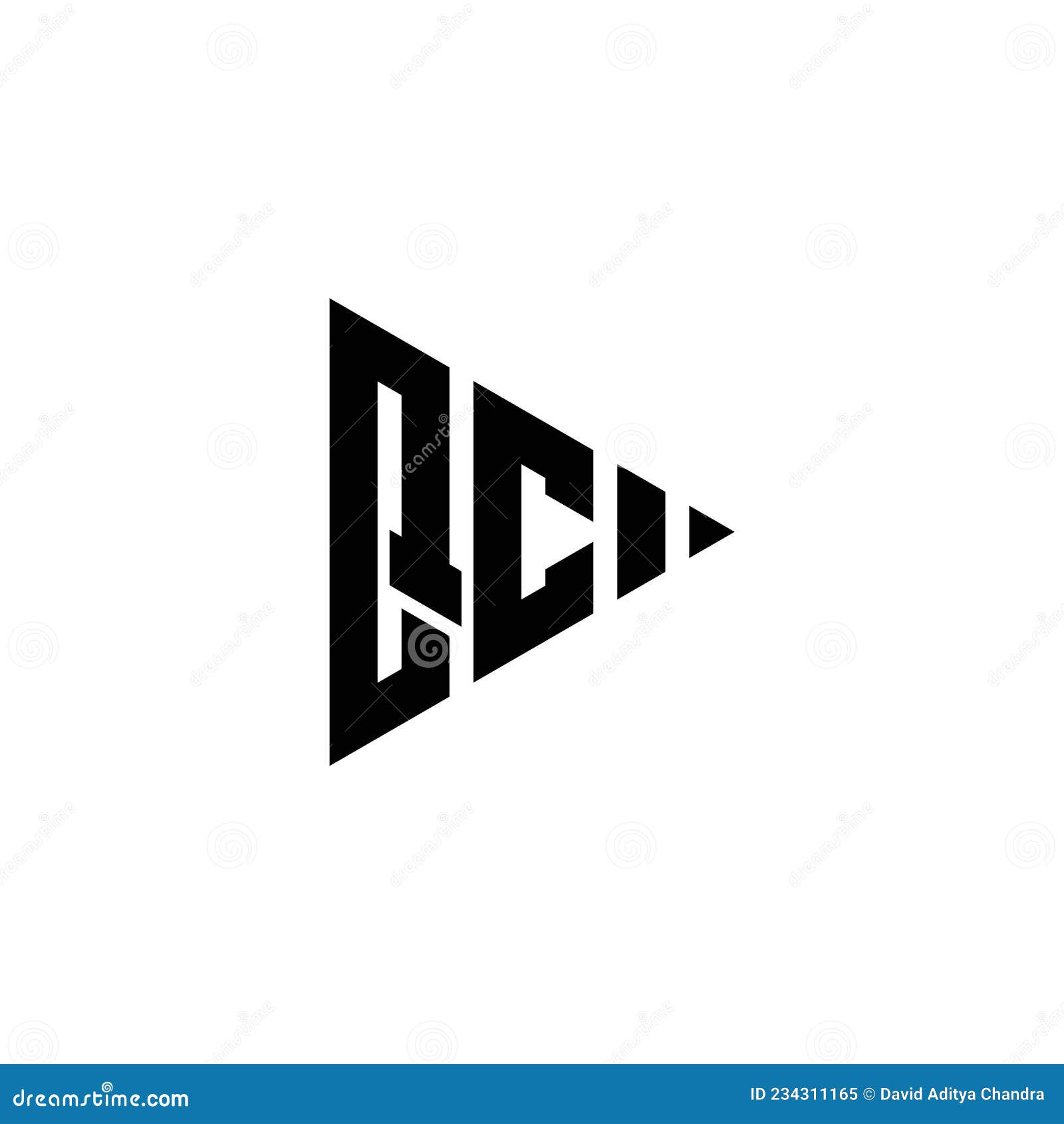 QC Logo Monogram Triangle Shape Play Button Stock Vector - Illustration ...