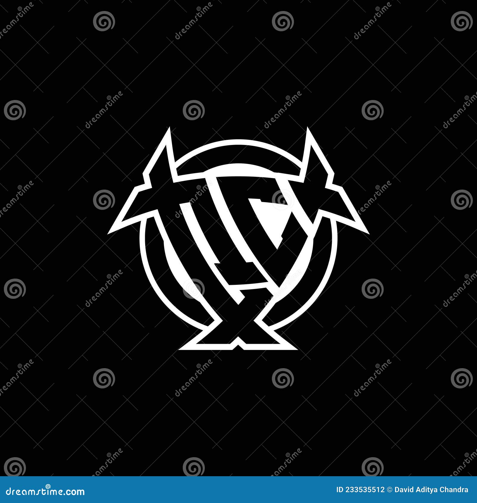QC Logo Monogram Triangle Shield and Circle Shape Stock Vector ...