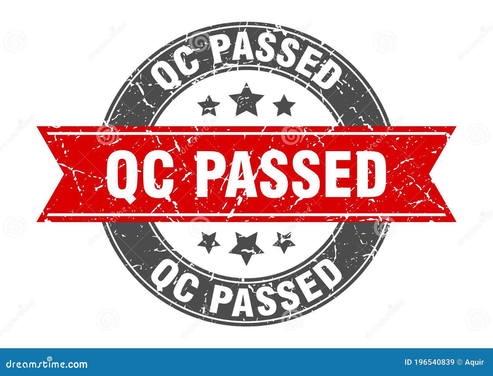 Qc Passed Round Stamp with Ribbon. Label Sign Stock Vector ...