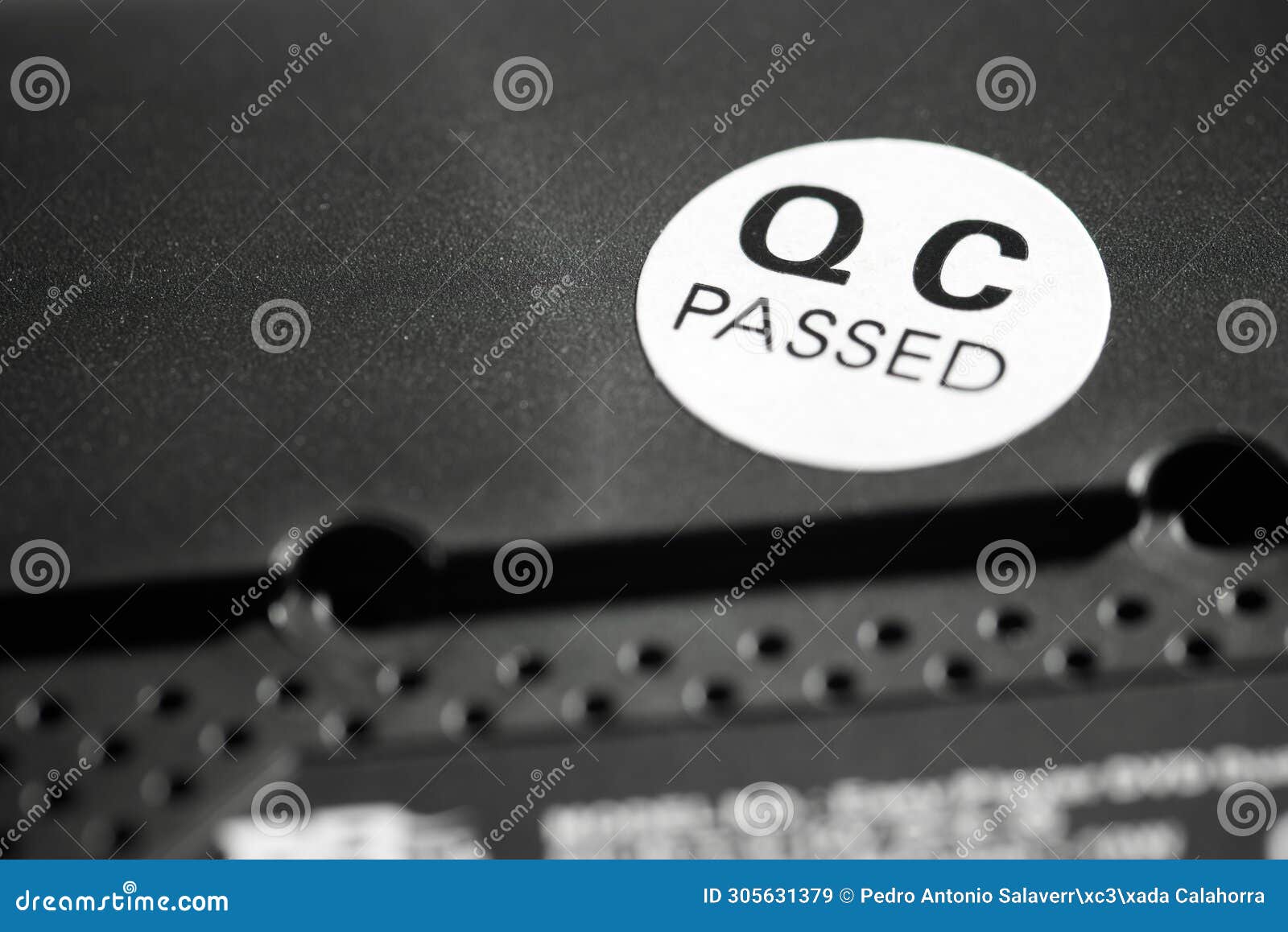 QC Passed Sticker on an Electronic Device Stock Image - Image of ...