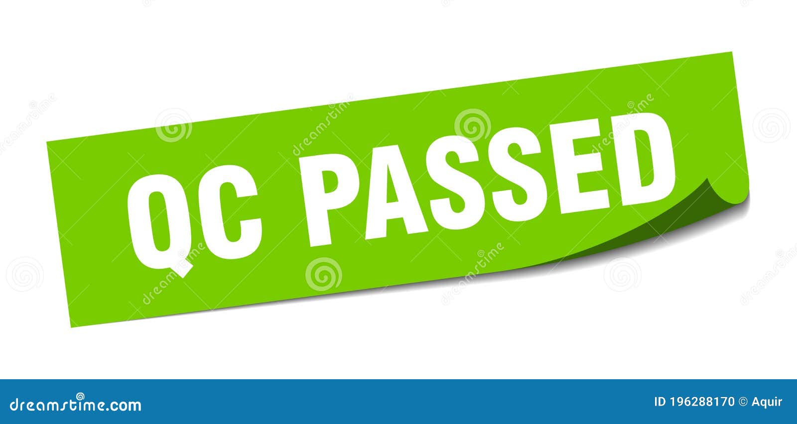 Qc Passed Sticker. Square Isolated Label Sign. Peeler Stock Vector ...