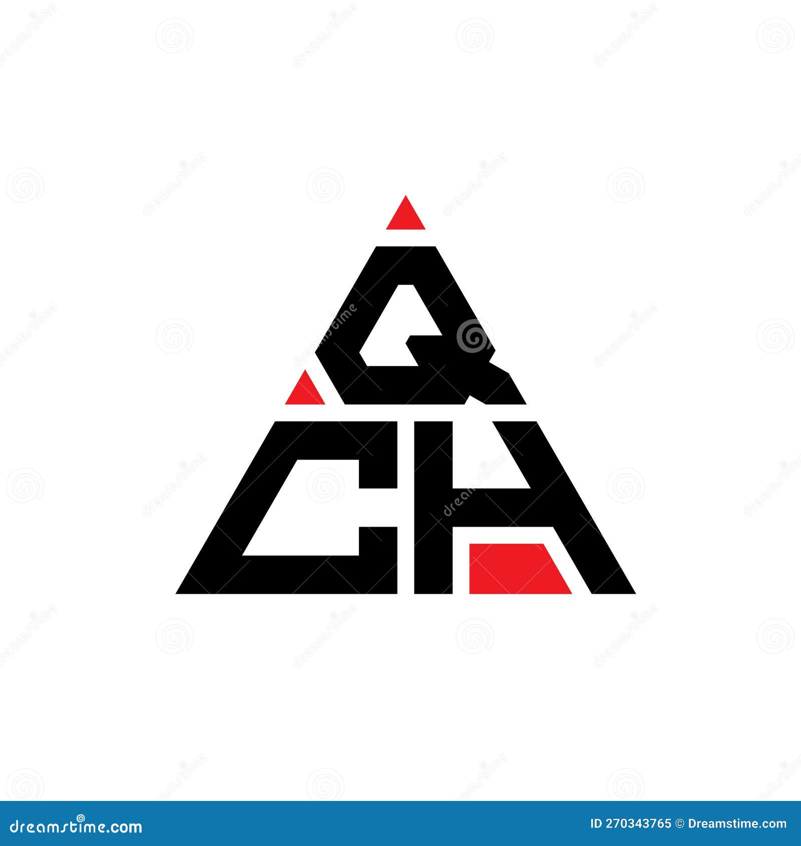 QCH Triangle Letter Logo Design with Triangle Shape. QCH Triangle Logo ...
