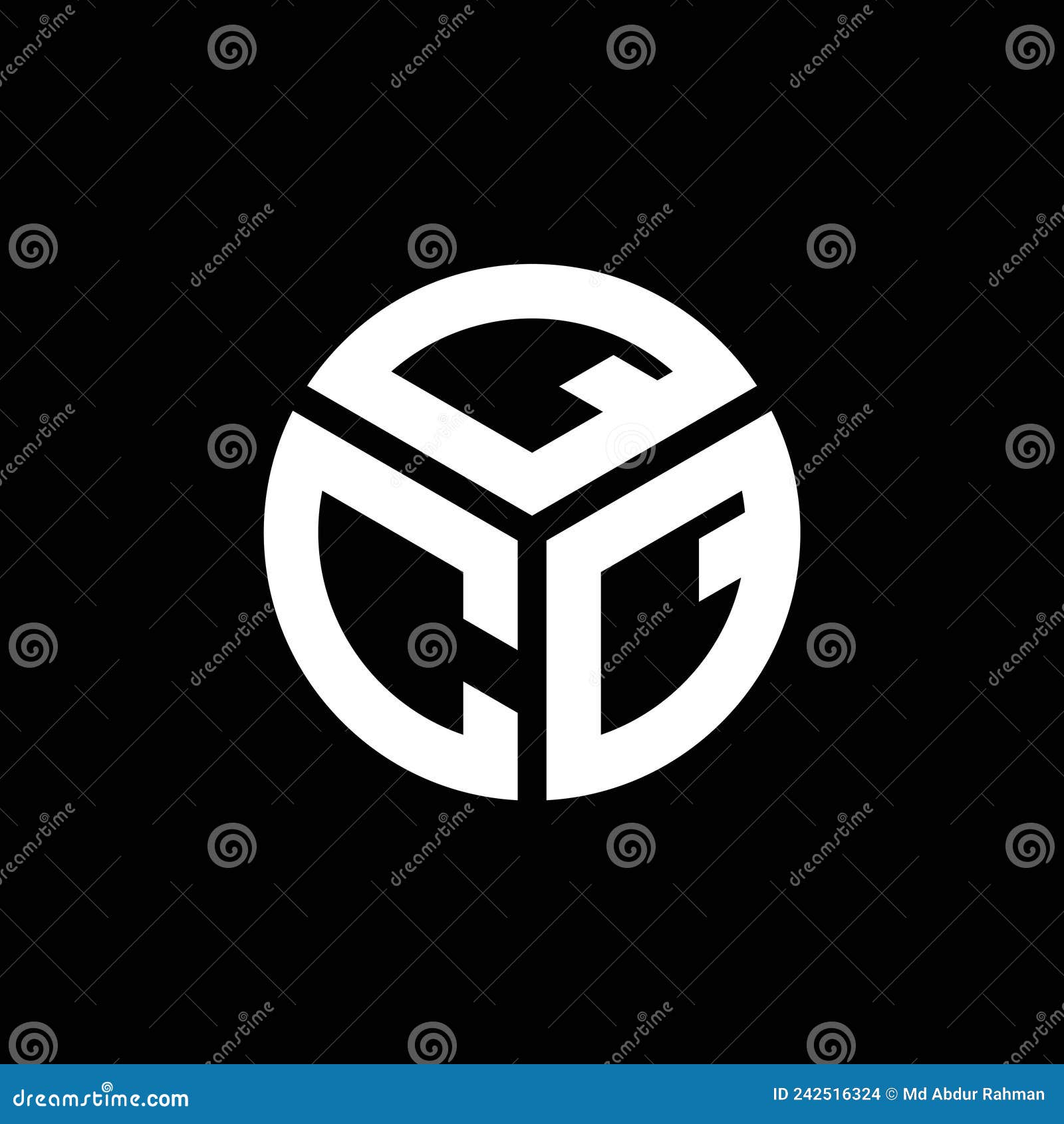 QCQ Letter Logo Design on Black Background. QCQ Creative Initials ...