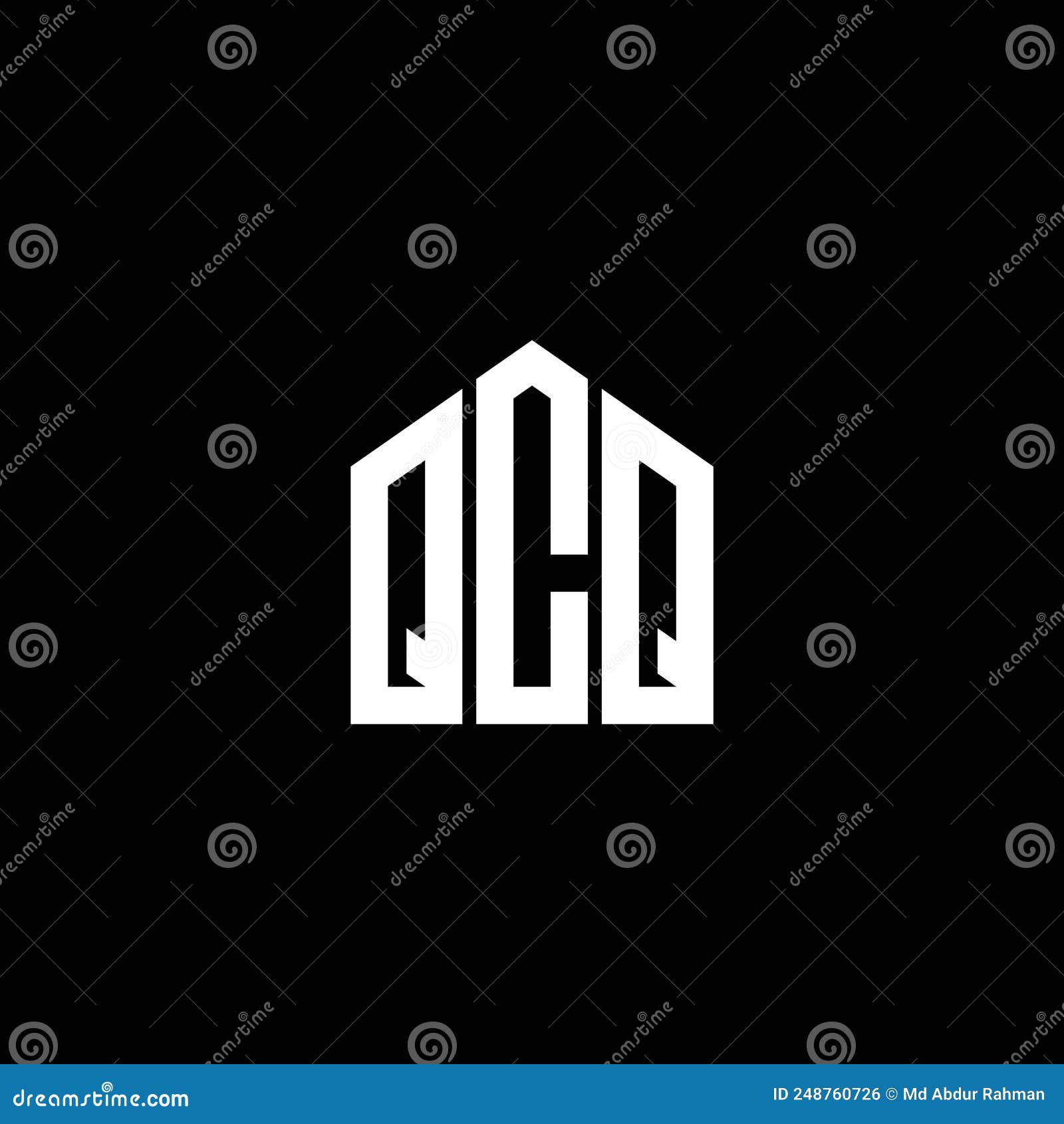QCQ Letter Logo Design on BLACK Background. QCQ Creative Initials ...