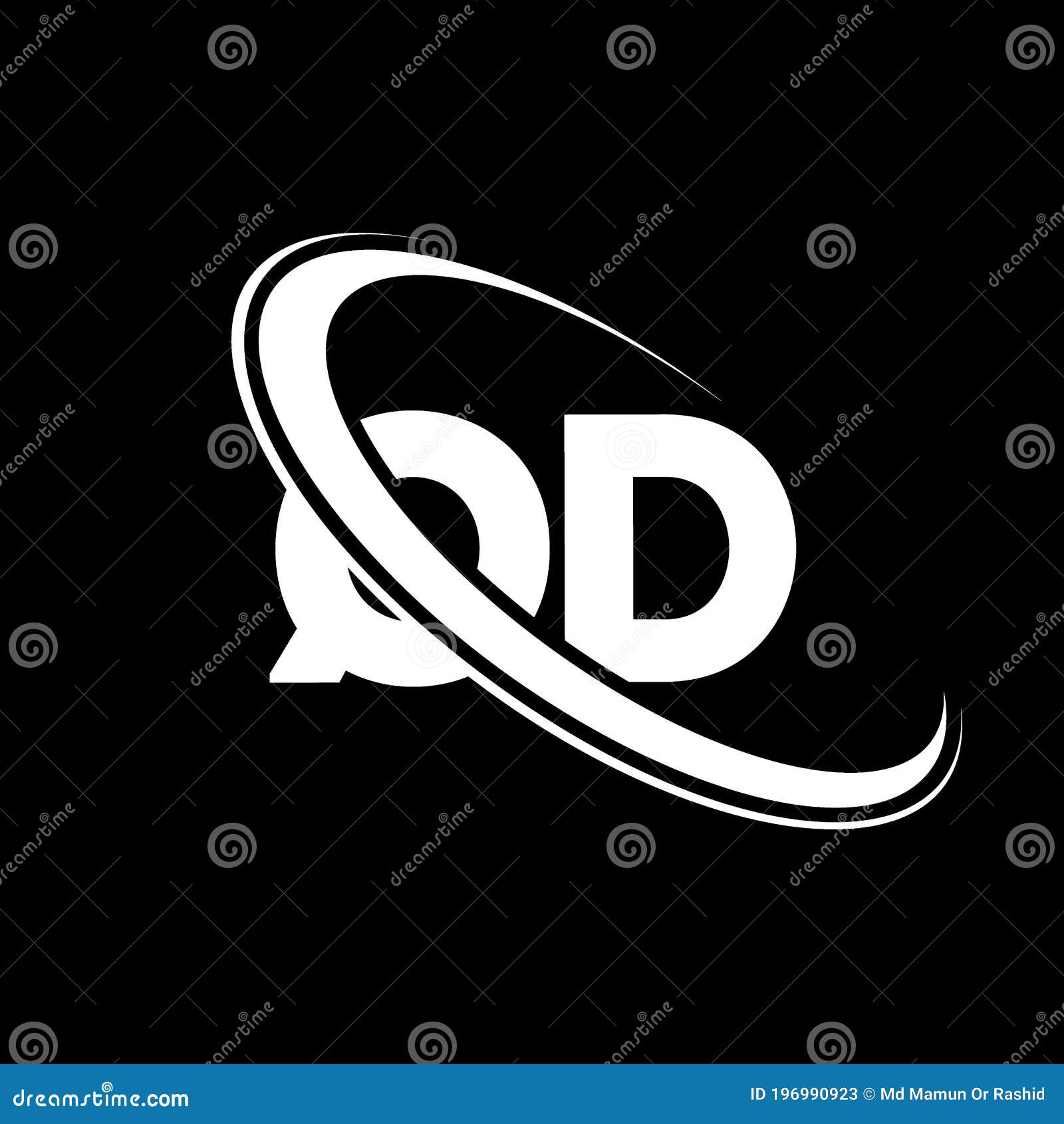 QD Logo. Q D Design. White QD Letter. QD/Q D Letter Logo Design Stock ...