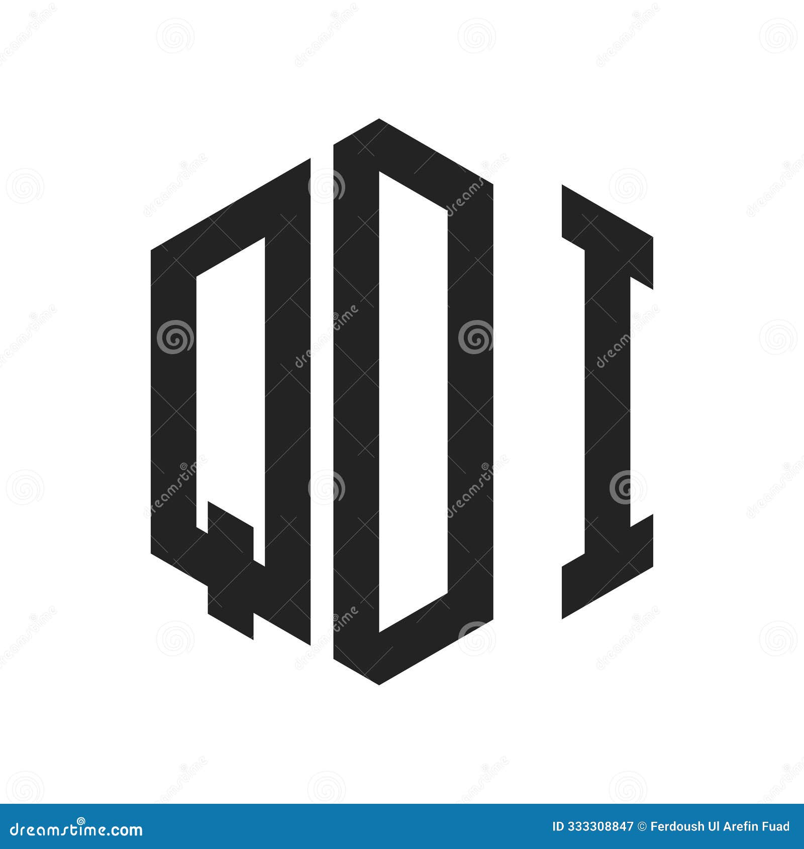 QDI Logo Design. Initial Letter QDI Monogram Logo Using Hexagon Shape ...
