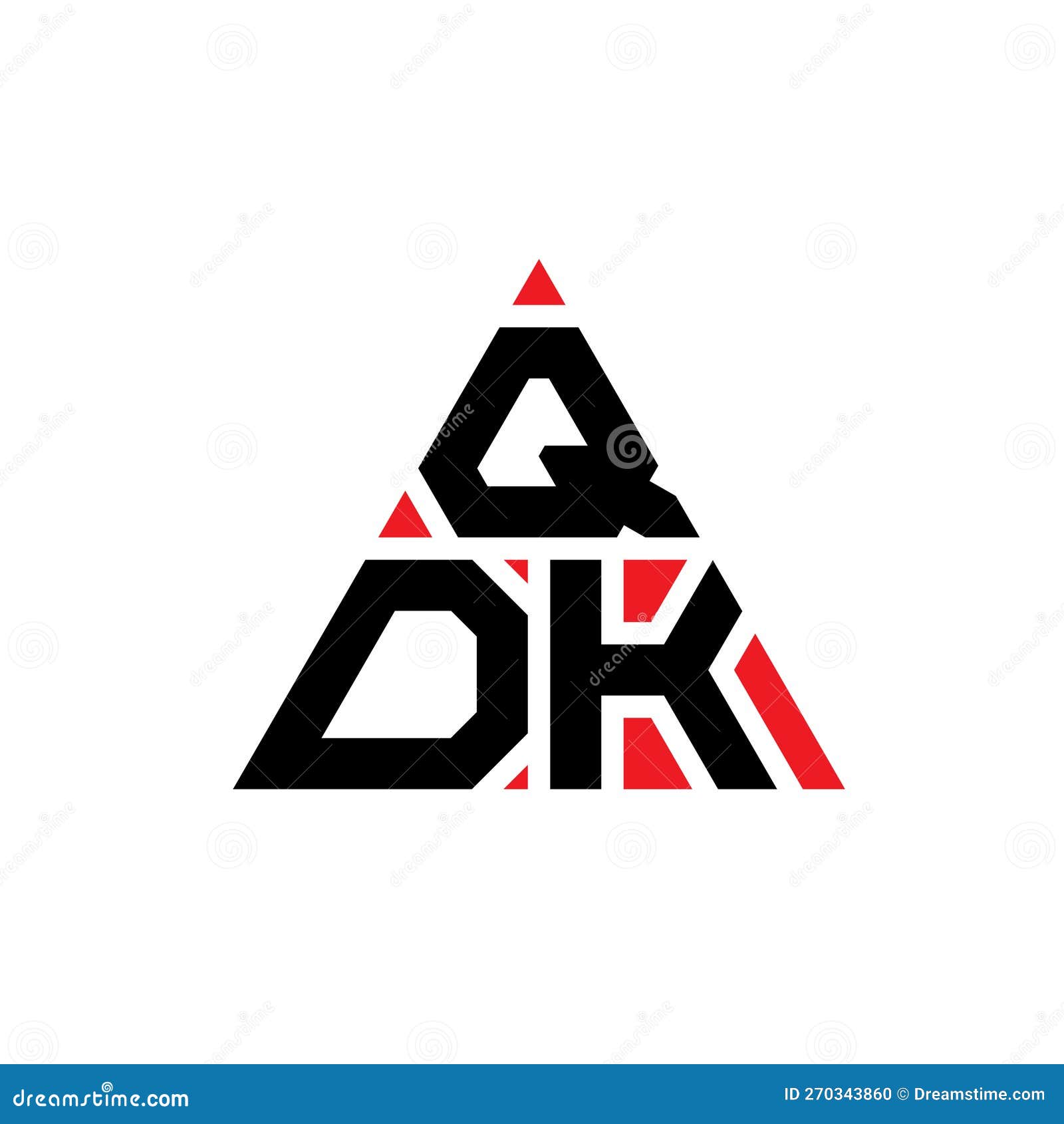 QDK Triangle Letter Logo Design with Triangle Shape. QDK Triangle Logo ...