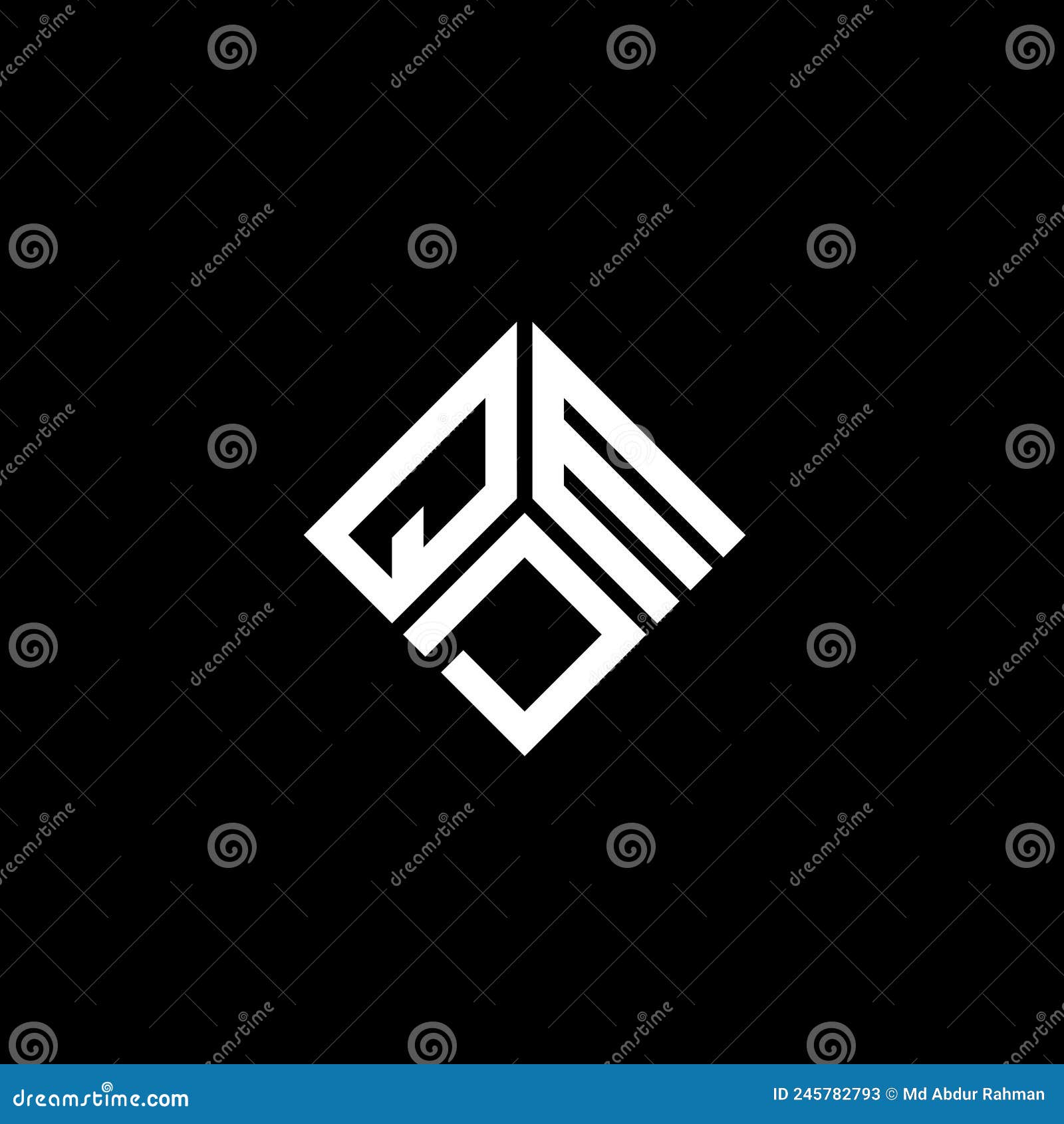 QDM Letter Logo Design on Black Background. QDM Creative Initials ...