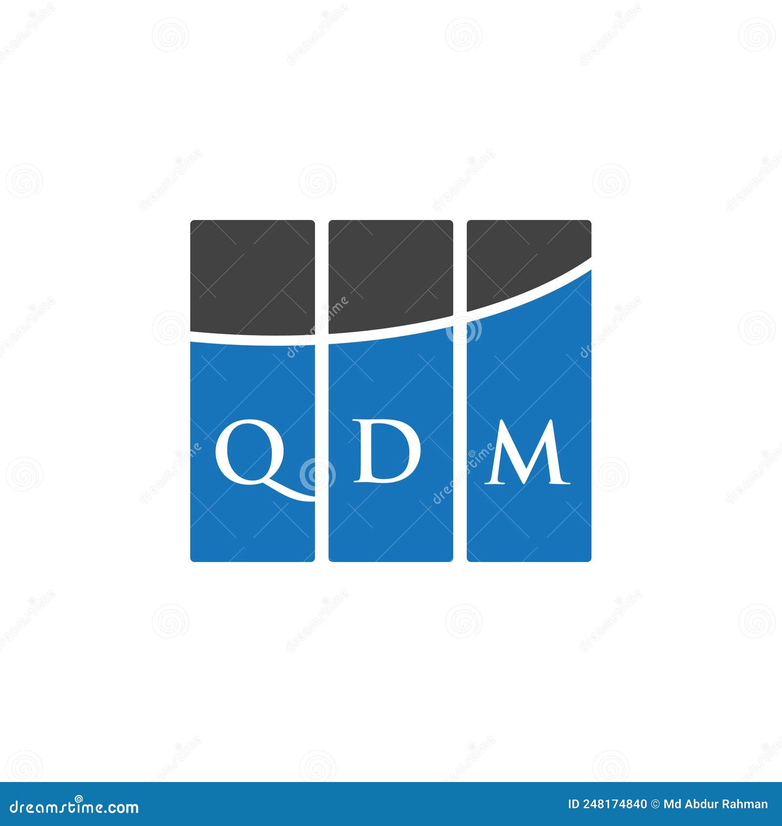 QDM Letter Logo Design on WHITE Background. QDM Creative Initials ...