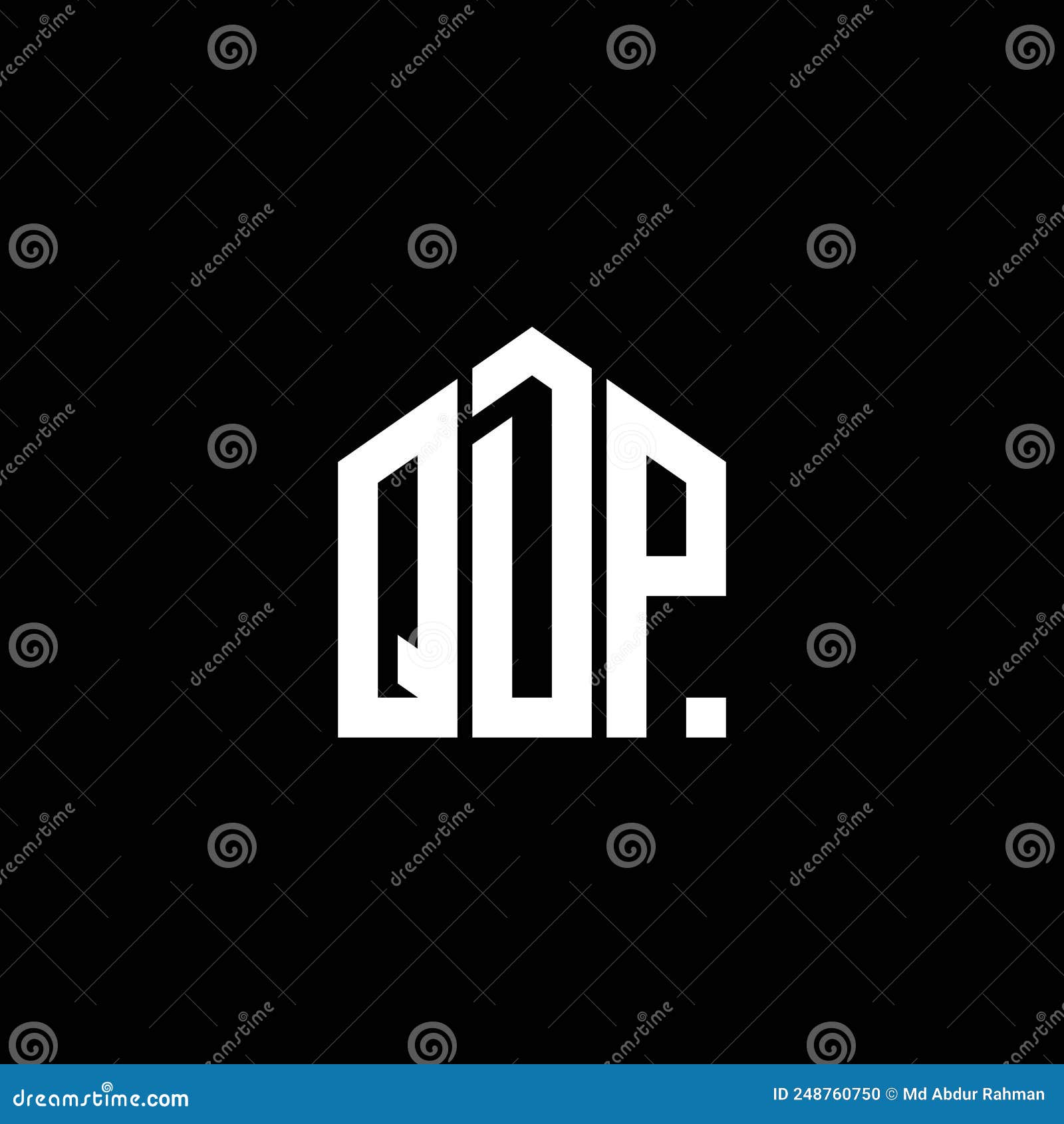 QDP Letter Logo Design on BLACK Background. QDP Creative Initials ...