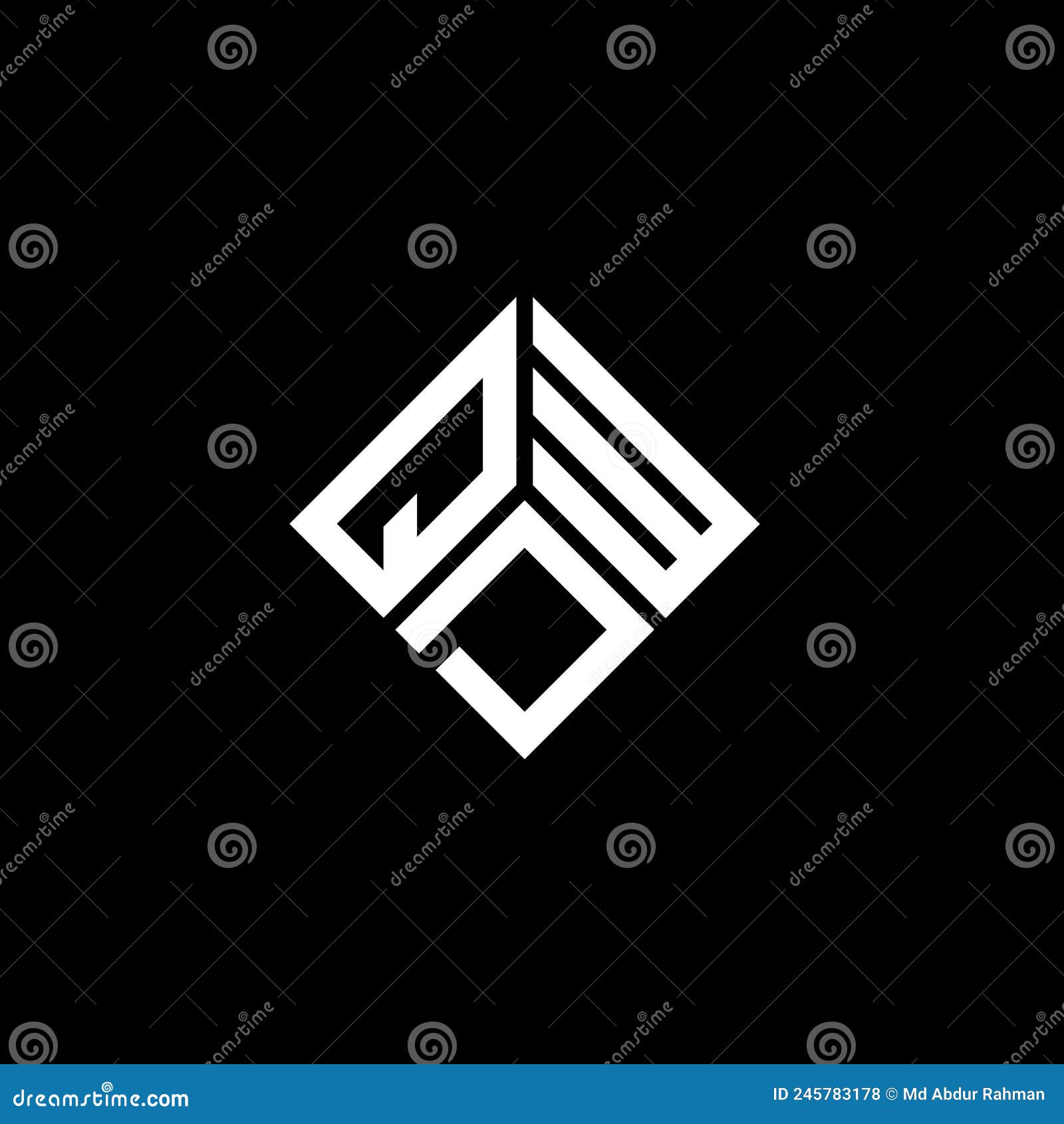QDW Letter Logo Design on Black Background. QDW Creative Initials ...