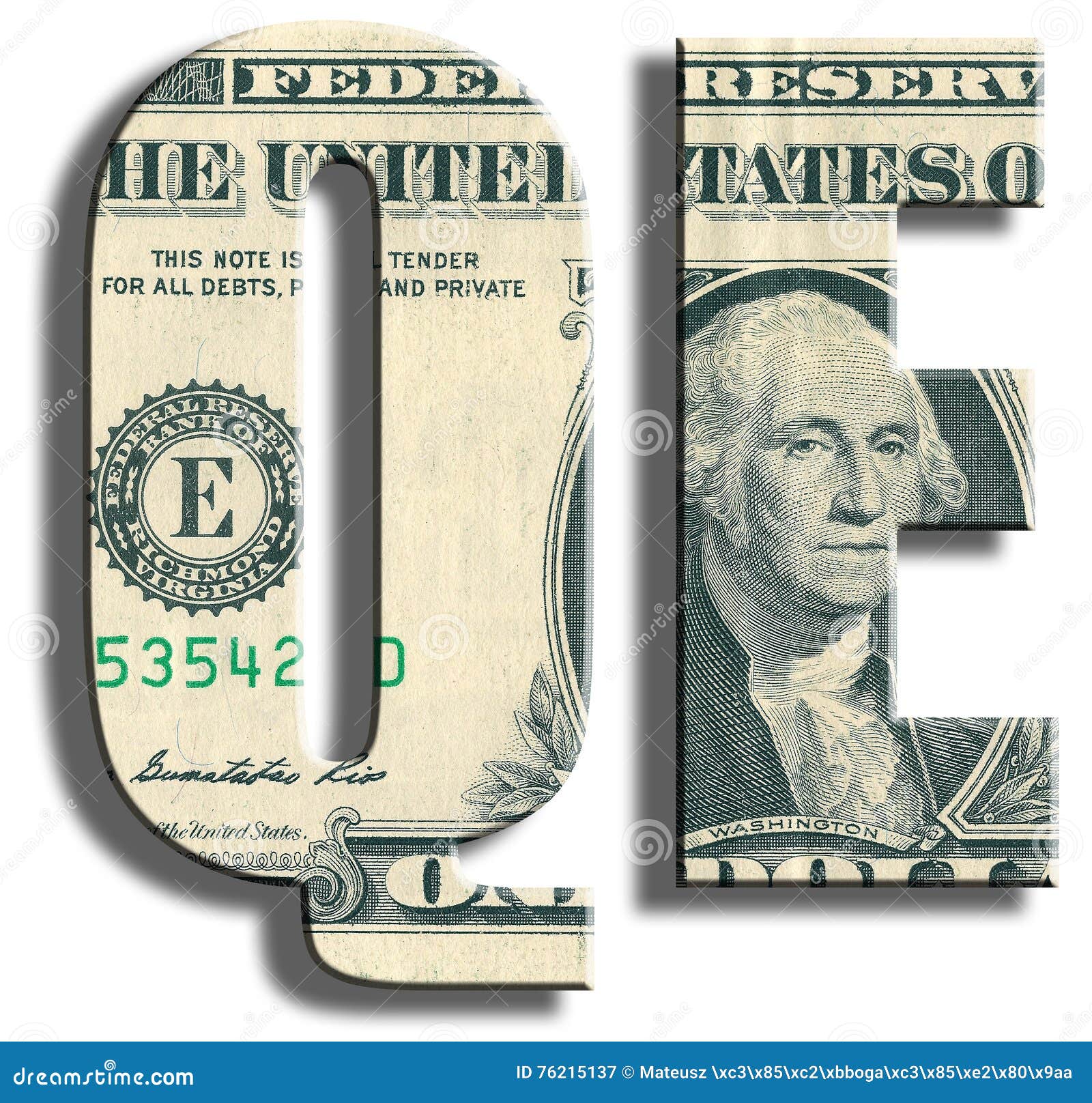 QE - Quantitative Easing - Central Bank Monetary Policy. Stock ...