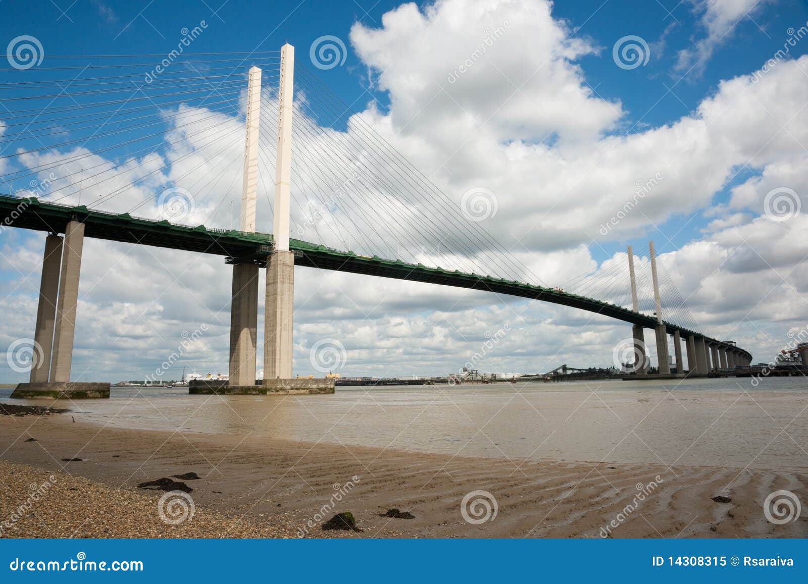 QEII Bridge stock image. Image of blue, cloud, stone - 14308315