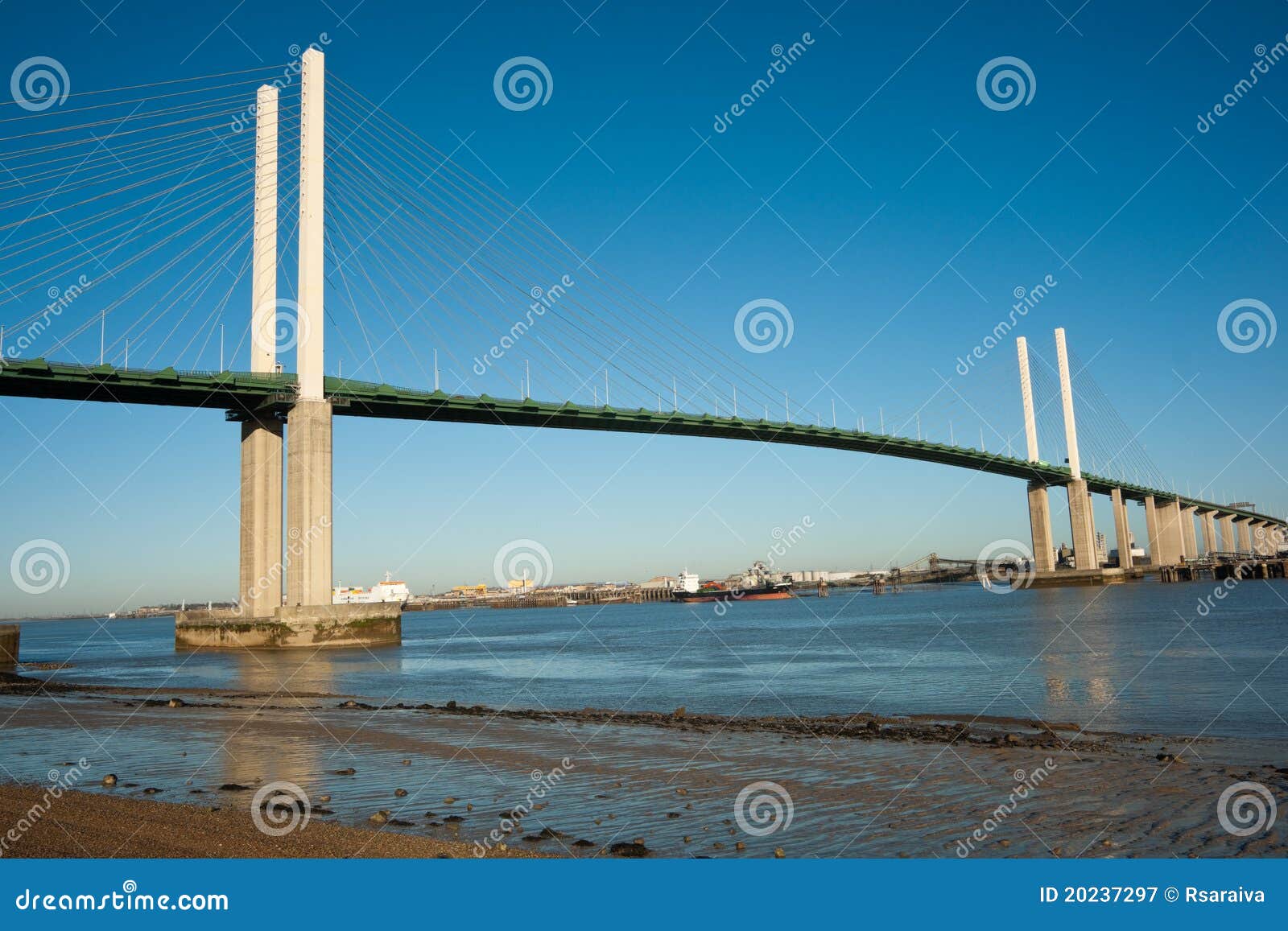QEII Bridge stock image. Image of blue, suspension, sunrise - 20237297