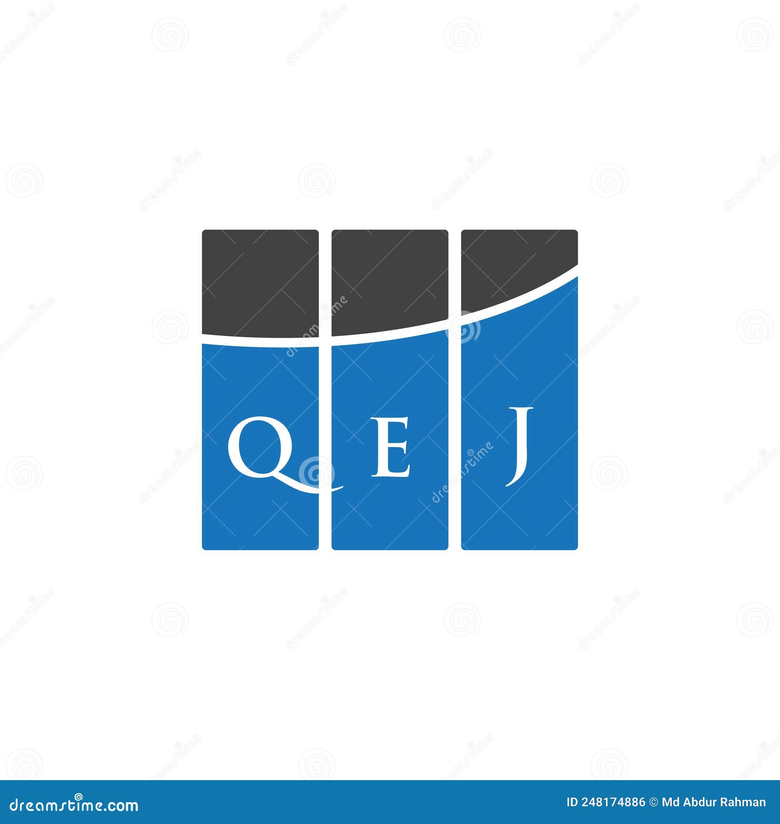 QEJ Letter Logo Design on WHITE Background. QEJ Creative Initials ...