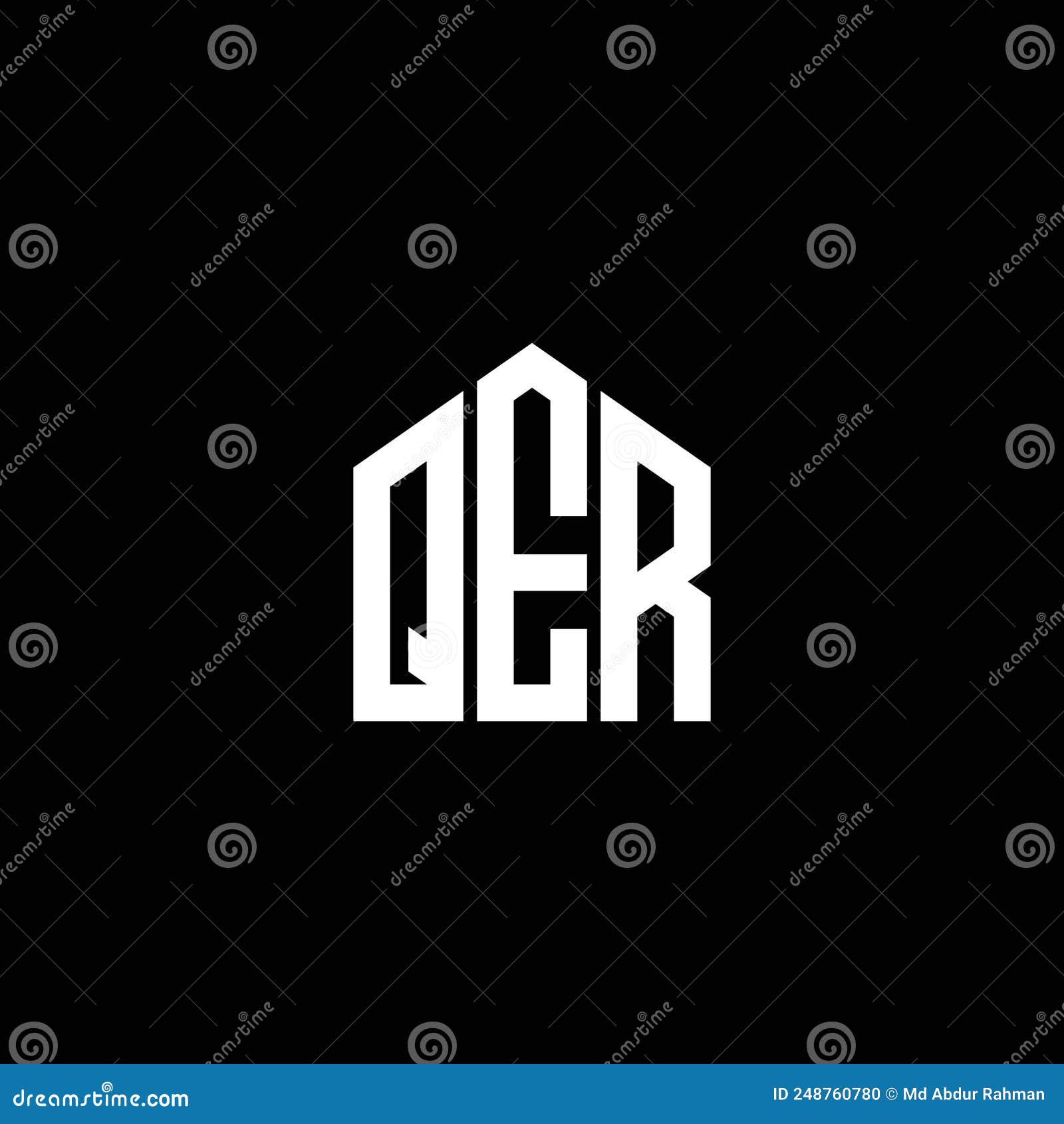 QER Letter Logo Design on BLACK Background. QER Creative Initials ...