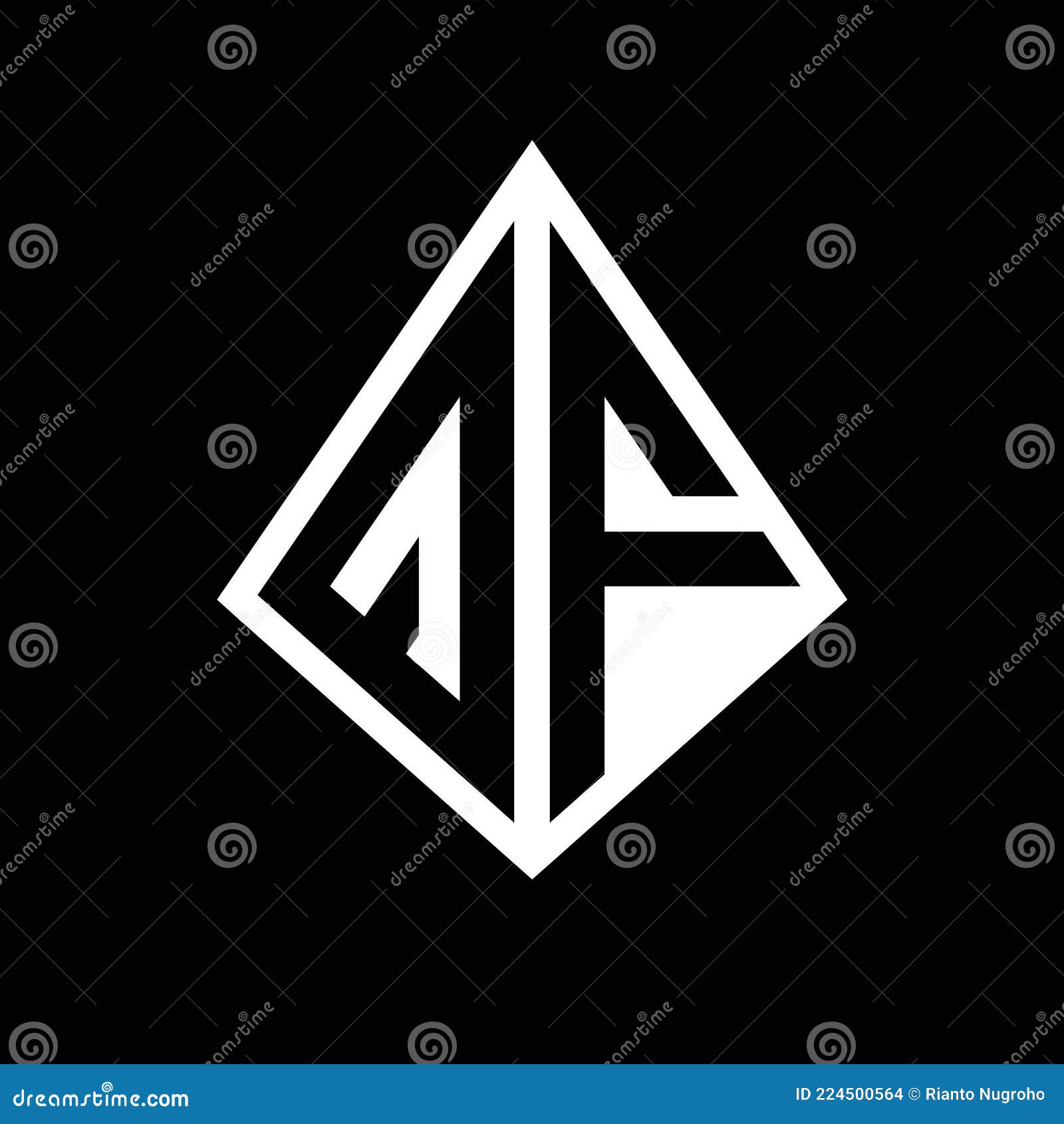 QF Logo Letters Monogram with Prisma Shape Design Template Stock Vector ...