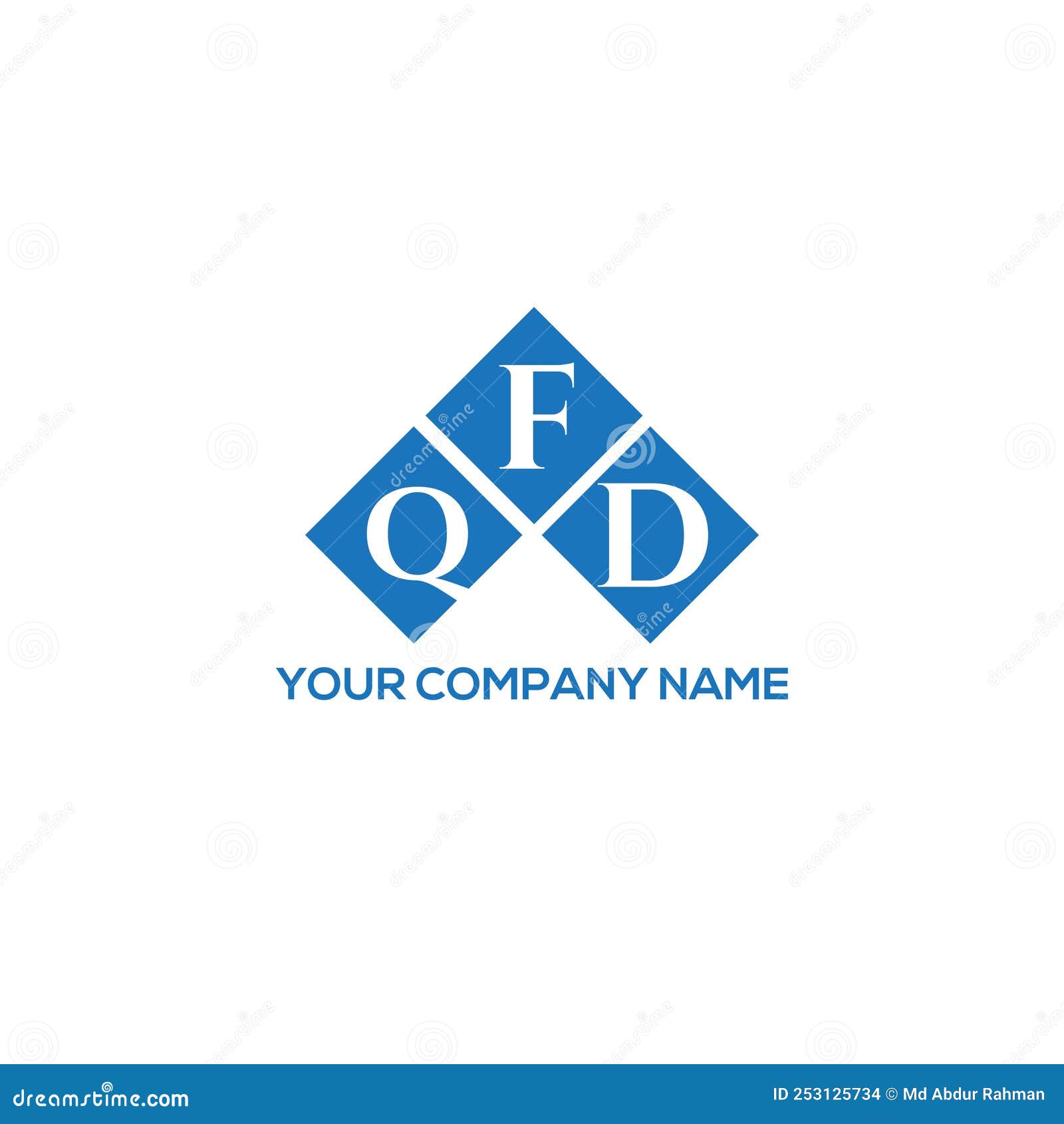 QFD Letter Logo Design On WHITE Background. QFD Creative Initials ...