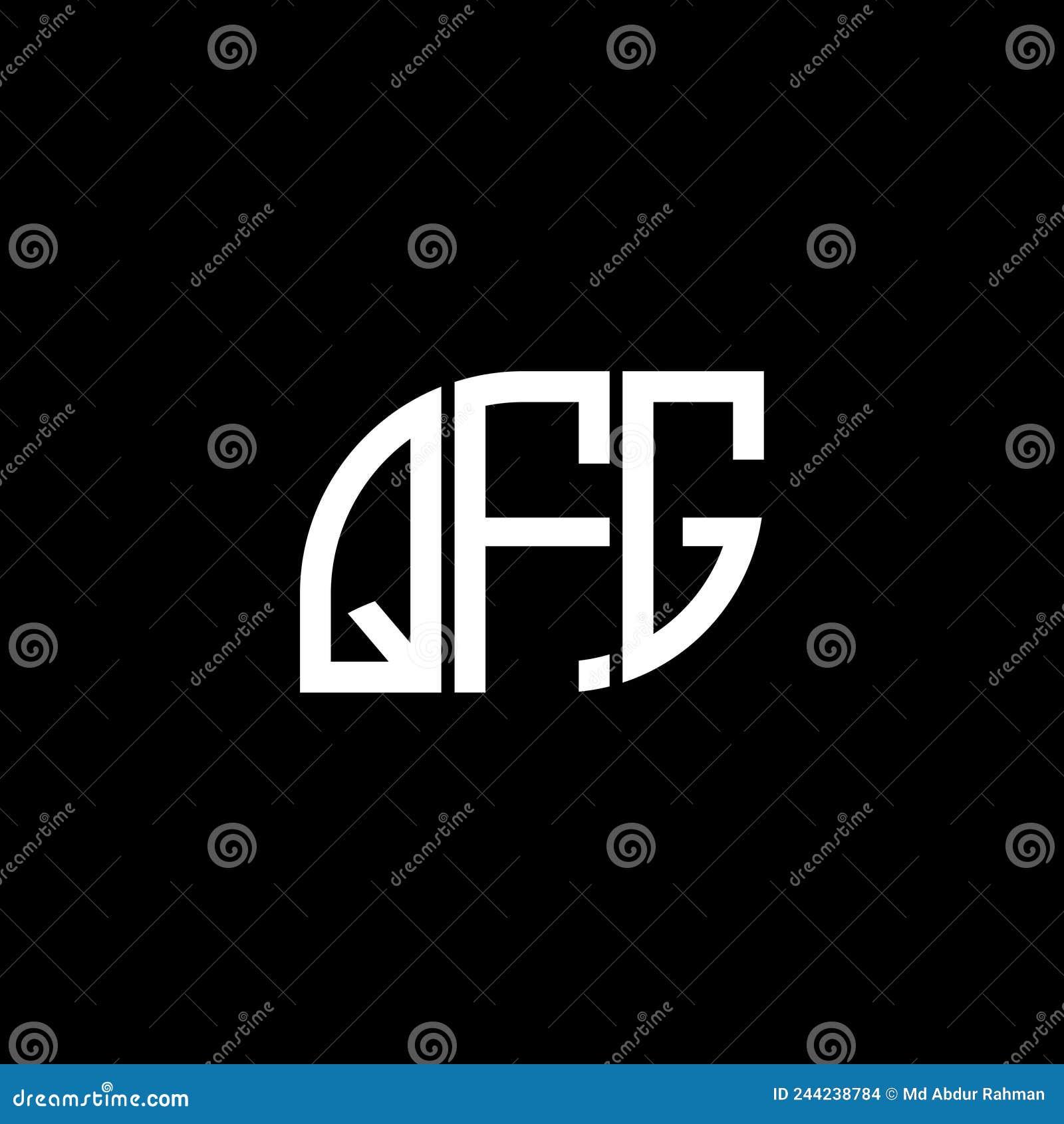 QFG Letter Logo Design on Black Background.QFG Creative Initials Letter ...