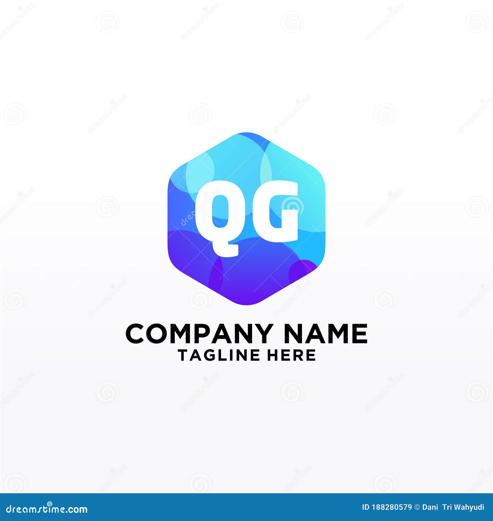 QG Initial Logo with Colorful Circle Template Vector Stock Vector ...